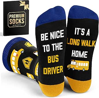 Amazon.com: VICRAZY Bus Driver Gifts - Christmas Themed Socks for ...