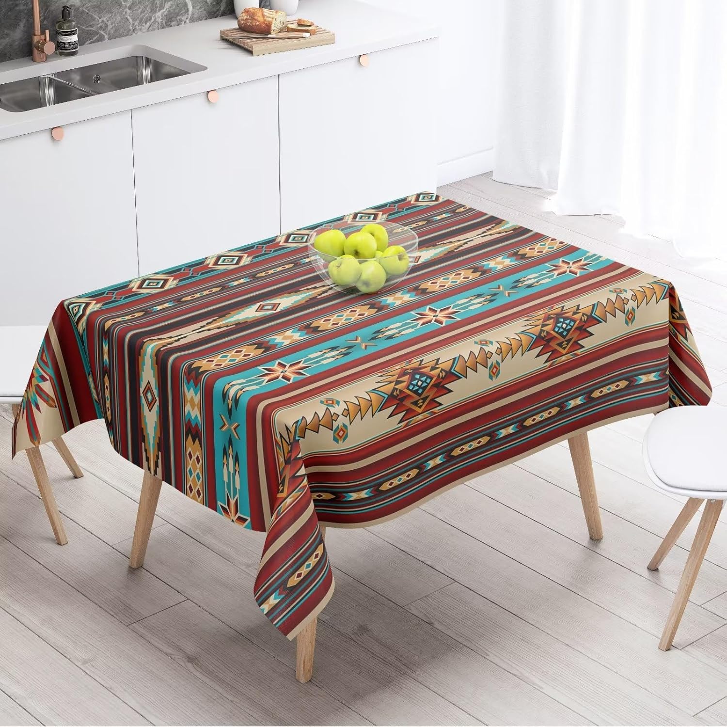 Amazon.com: Aztec Southwestern Tablecloth Ethnic Tribal Geometric ...