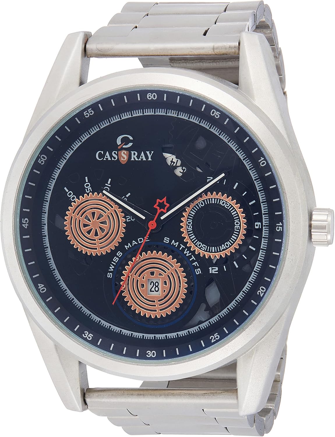 CASSRAY Silver Metal Men Round Watch: Buy Online at Best Price in Egypt ...
