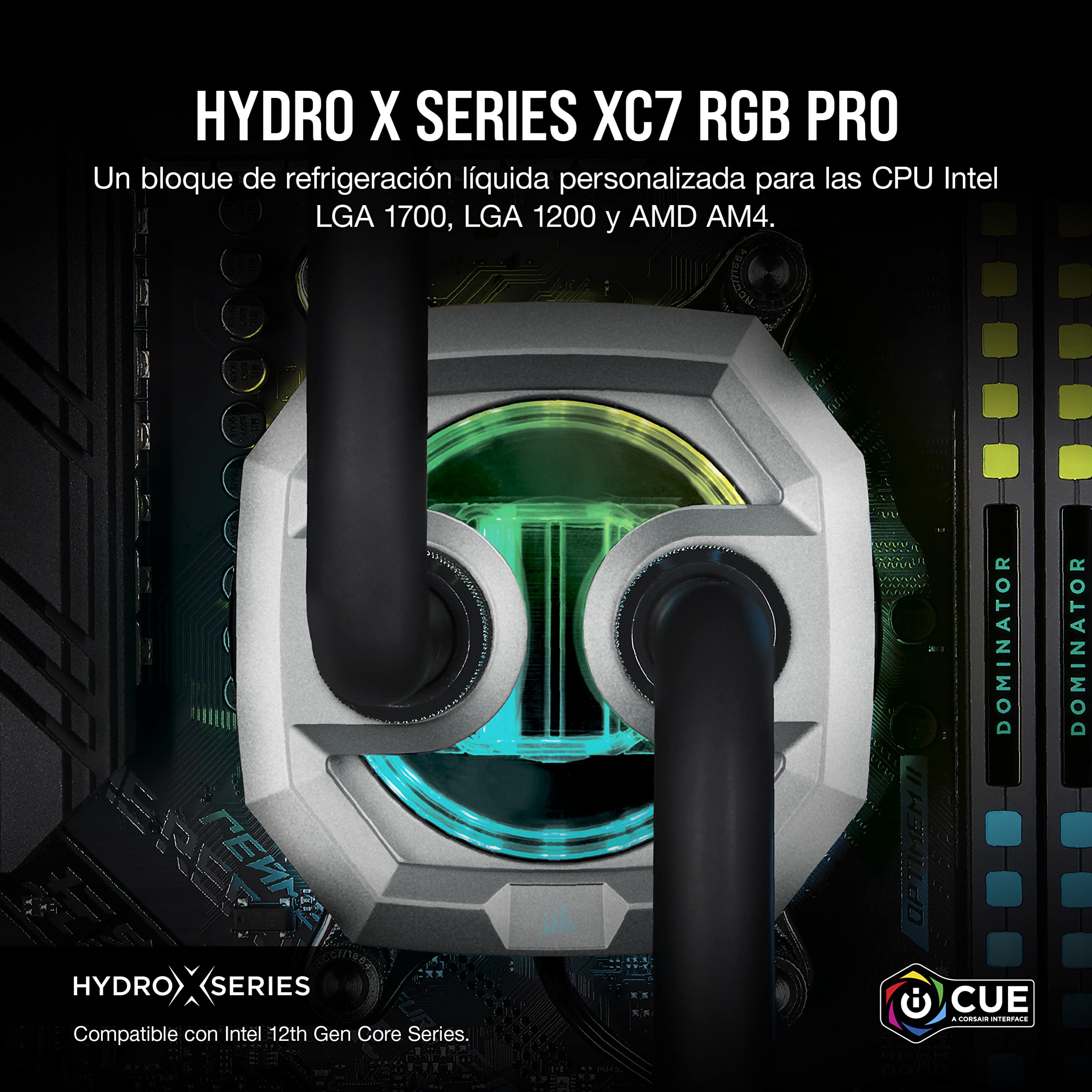 Iluminación RGB 16 LED Control ICUE Bloque Refrigeración Líquida ...