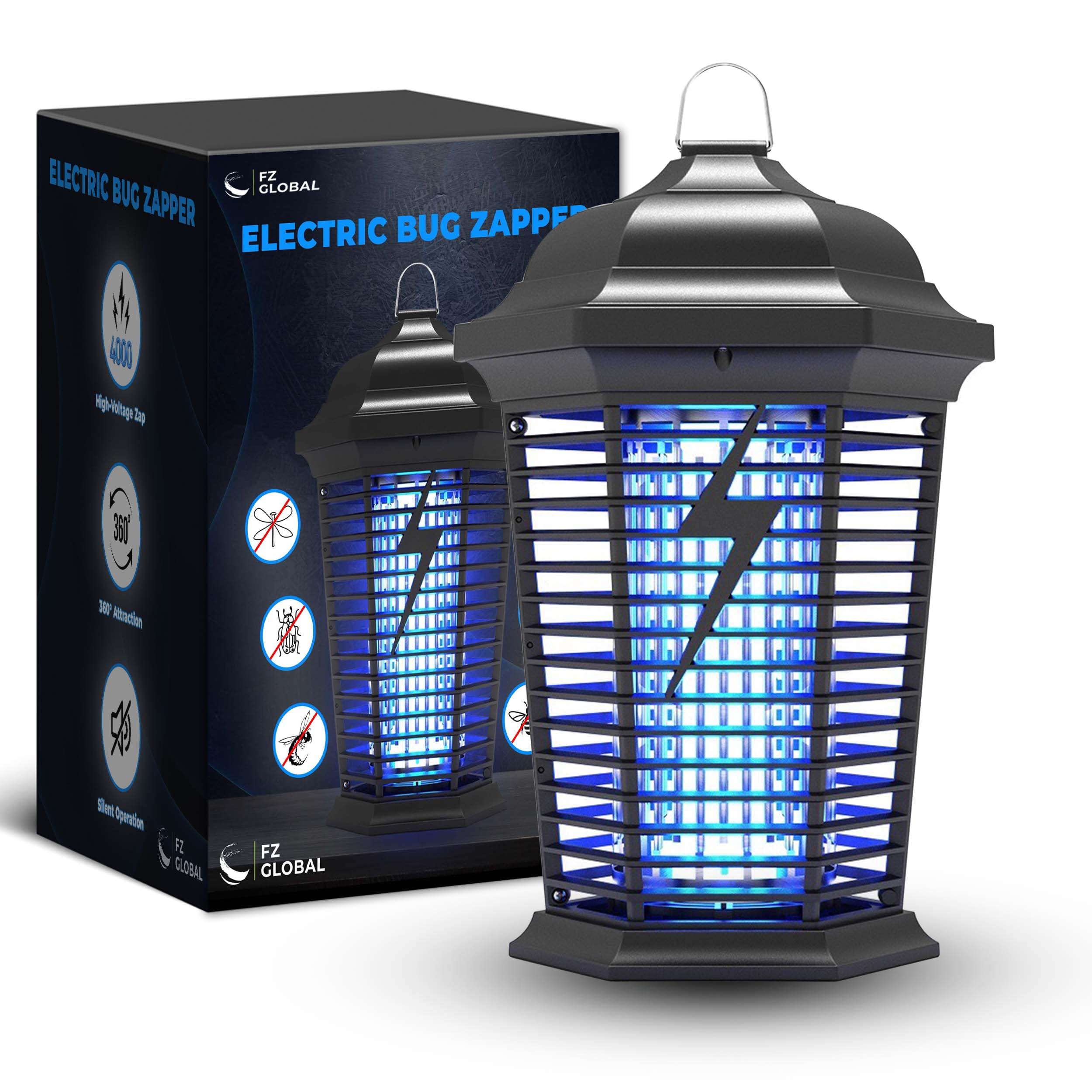 Fz Global Up-Graded 4000 V Bug Zapper and Mosquito Killer with Light ...