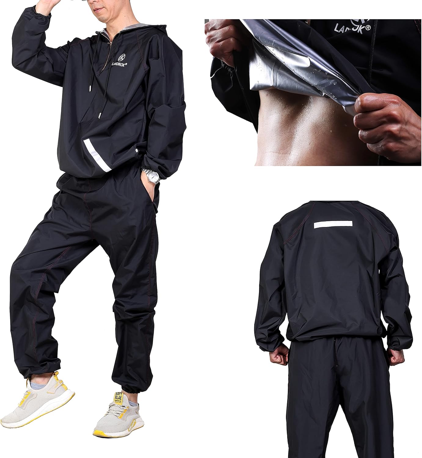 Amazon.com : XX-Large Sauna Suit - Long Sleeve Jacket & Pants for Men ...