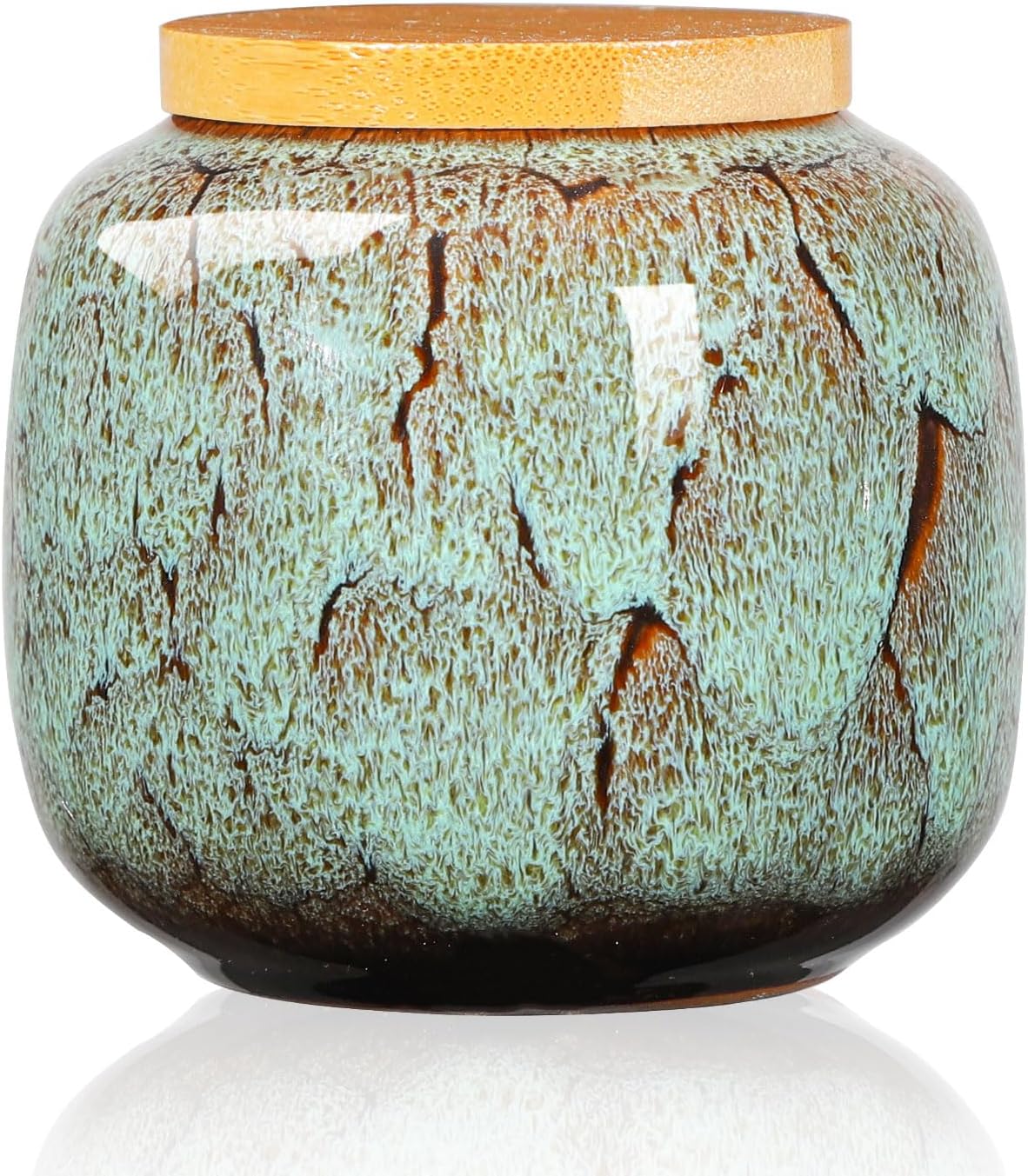 Amazon.com: TkoYuHm 6oz Flambe Glaze Ceramic Loose Tea Canister Vintage ...