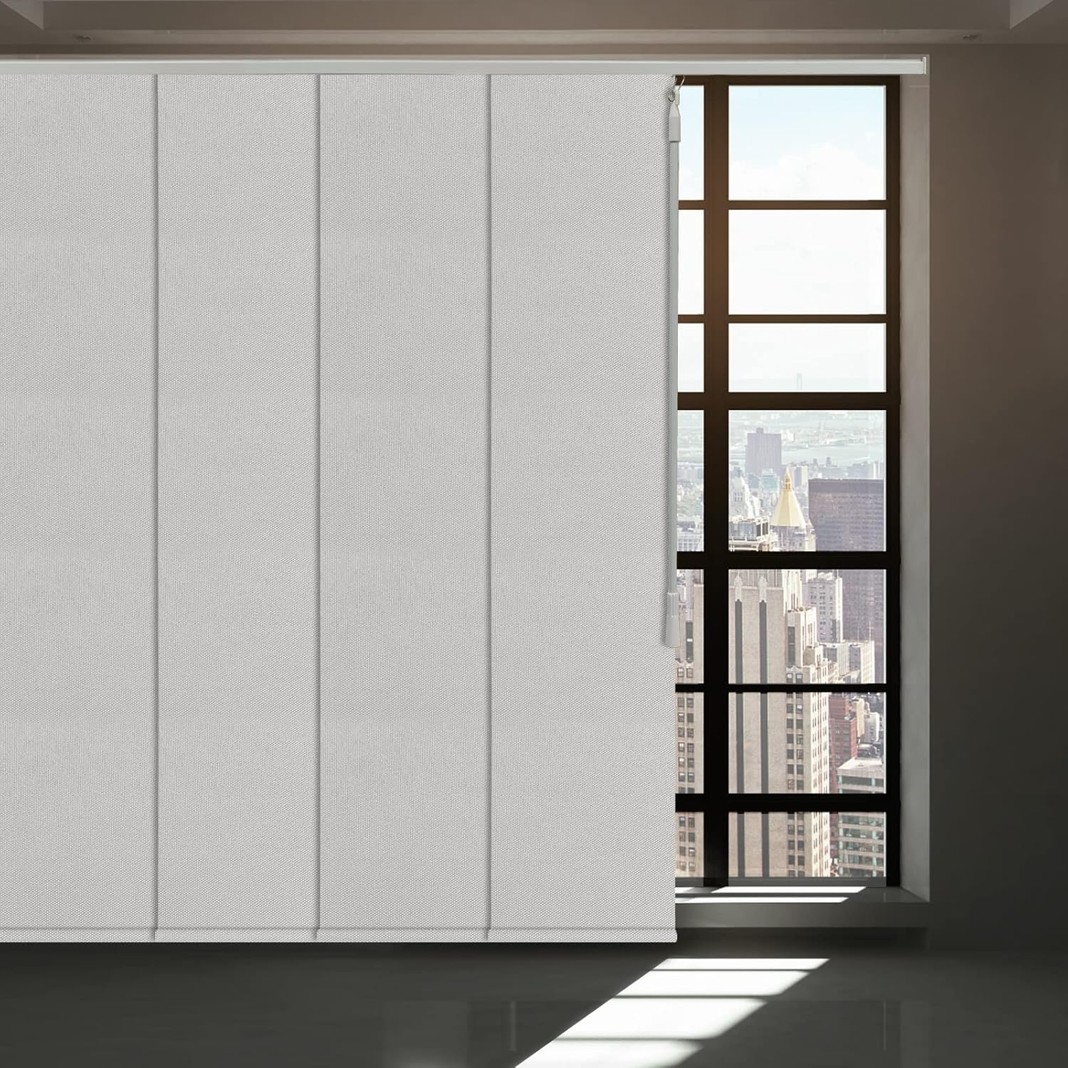 Amazon.com: Blackout Cordless Sliding Panel Track Blind, 4-Rail or 6 ...