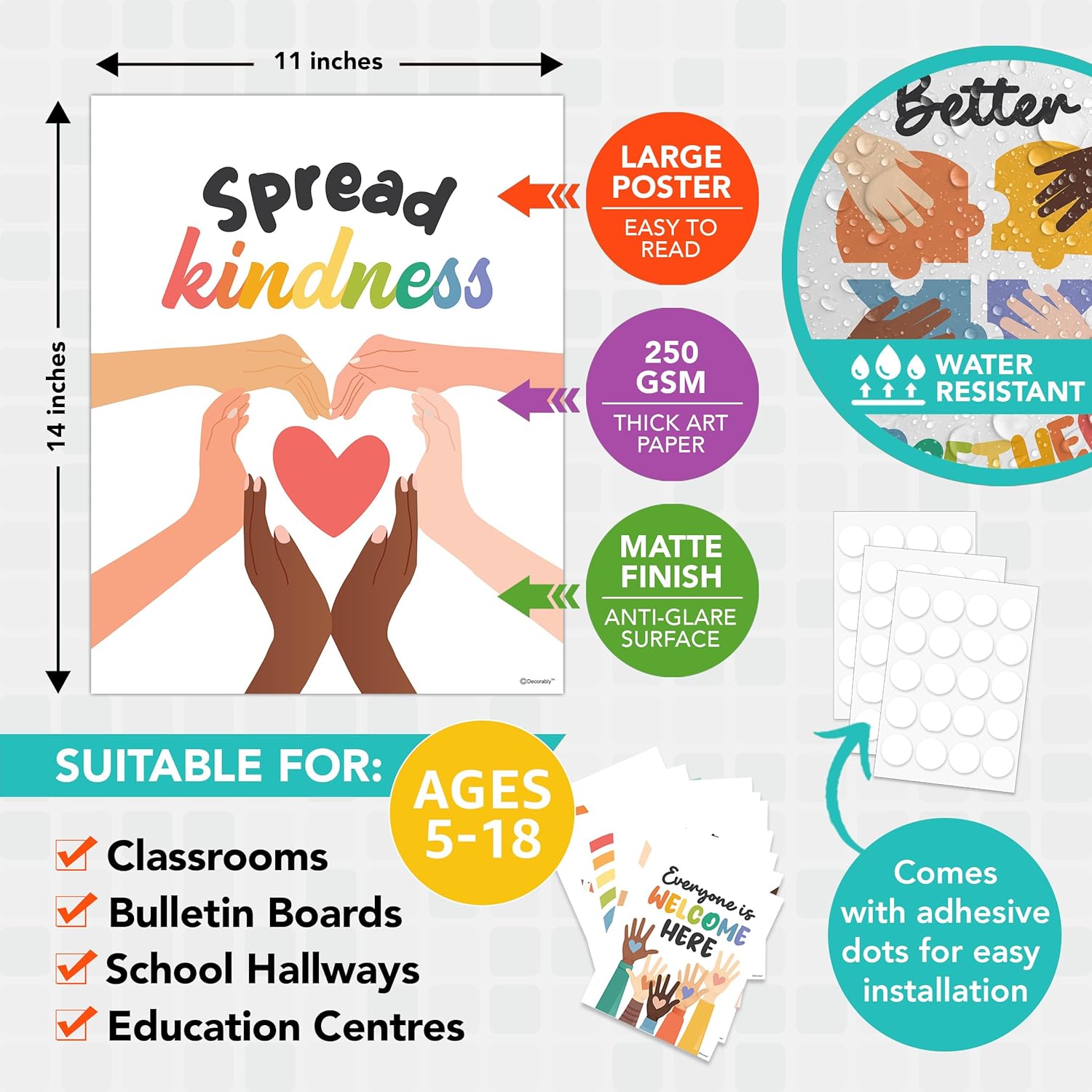 Decorably Diversity Posters for Classroom - 12 Multicultural Posters ...