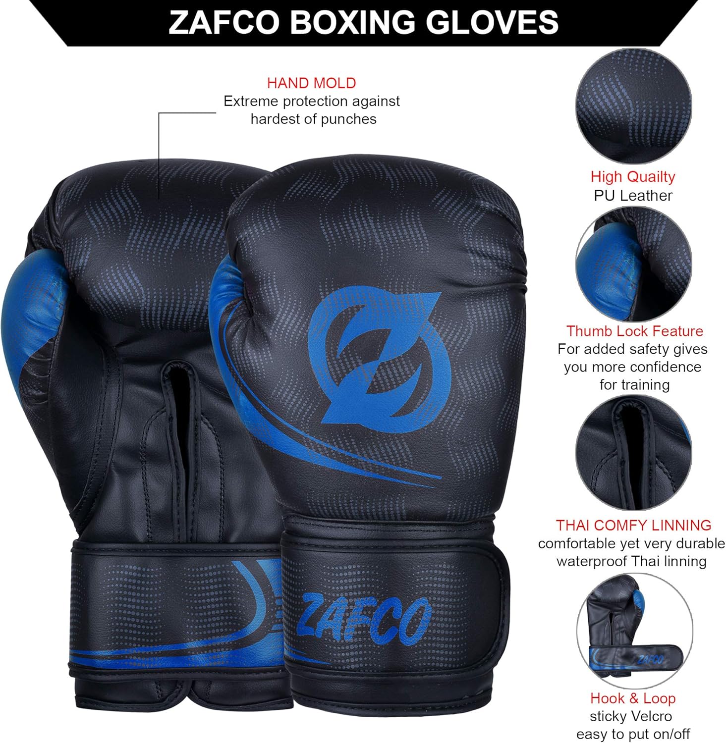 Zafco – Guantes de boxeo para hombres y mujeres, guantes de boxeo para ...