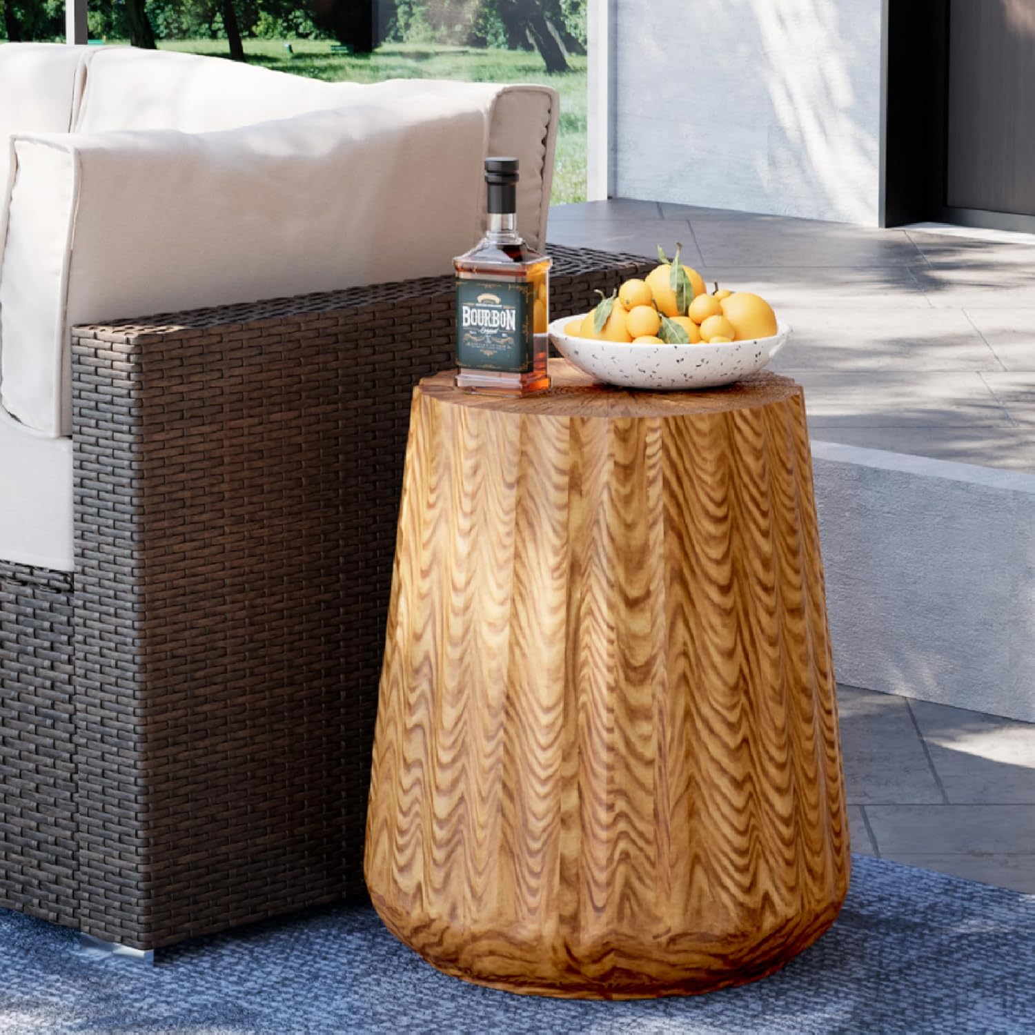 Amazon.com: SUNBURY Outdoor Side Table, Stump End Table, Wood Stump ...