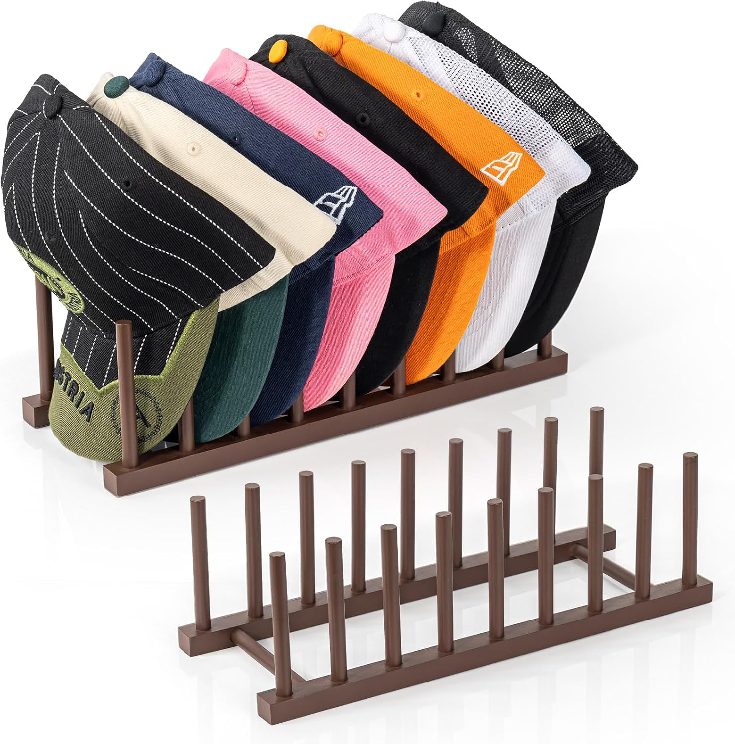 Amazon.com: HAYVAN Bamboo Hat Organizer for Baseball Caps 2 Packs, Free ...