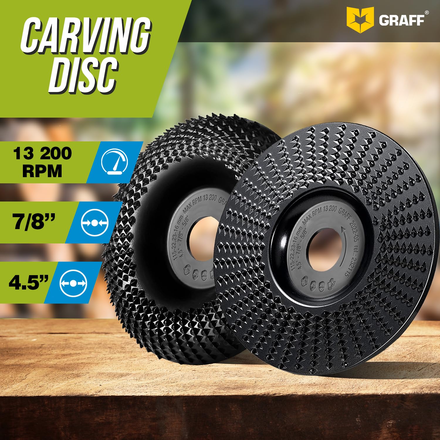 Snapklik.com : GRAFF Premium Wood Carving Disc 4 1/2 Inch For Angle ...