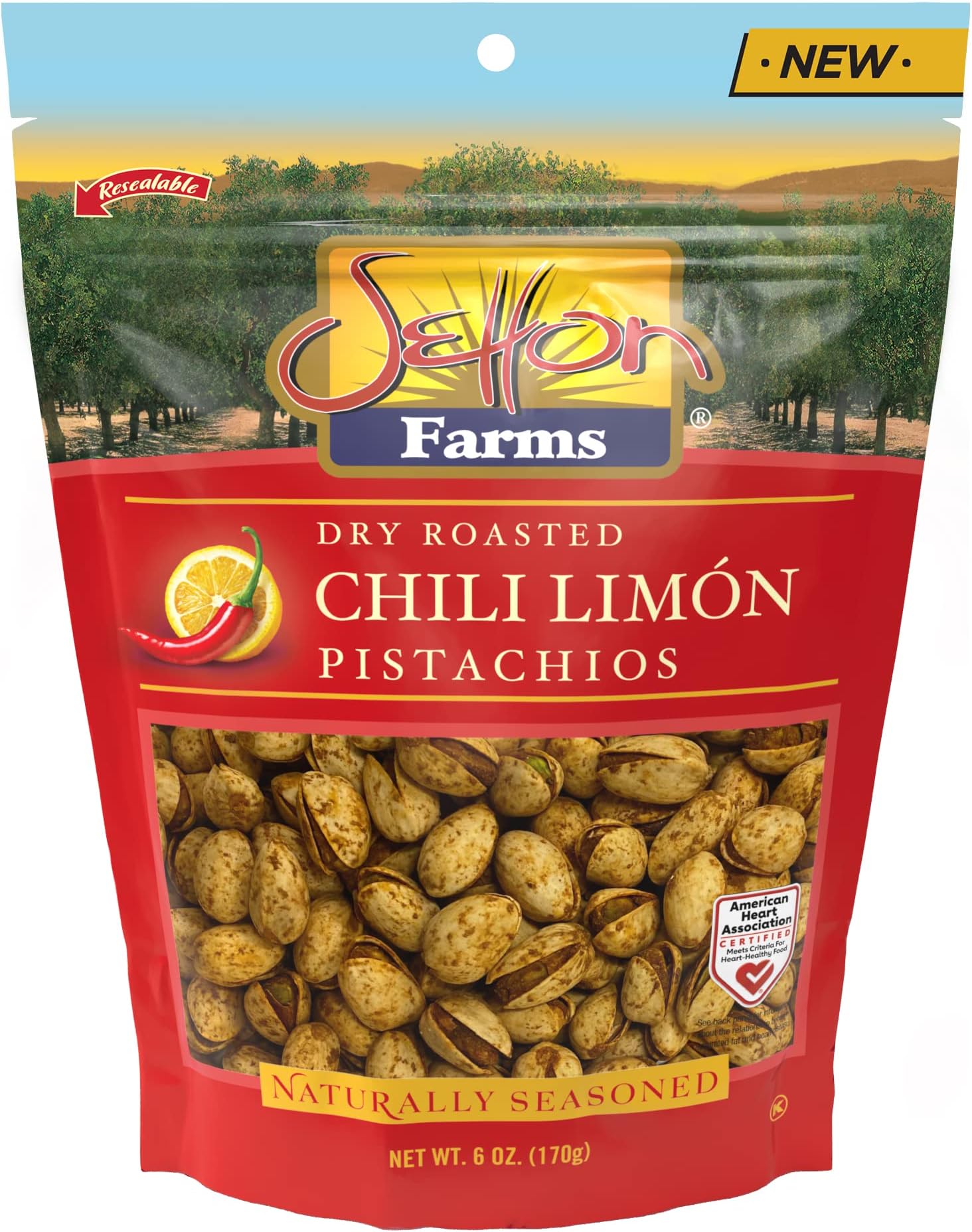 Amazon.com : Pistachios Chili Limon, In-Shell, 6 Oz. Bag, Kosher ...
