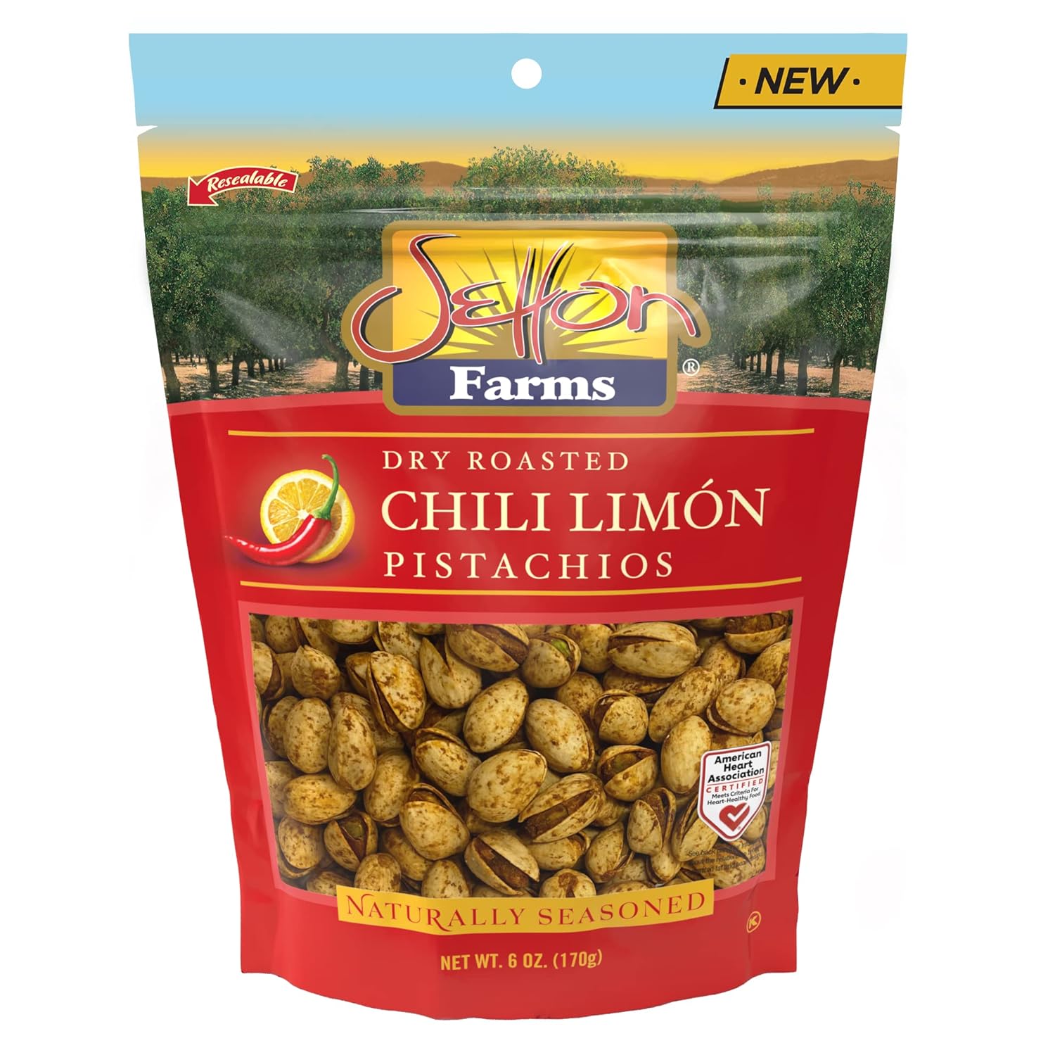 Amazon.com : Pistachios Chili Limon, In-Shell, 6 Oz. Bag, Kosher ...