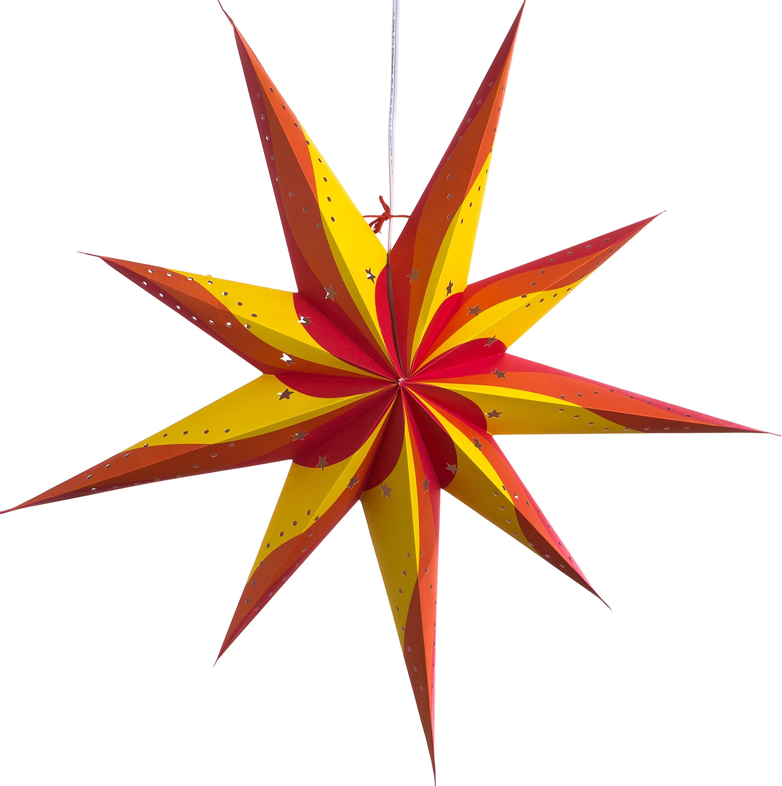 9 Pointed White Paper Star Light with 12 Foot Power Cord Included ...