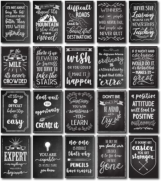 Amazon.com: 20 Pack Motivational Posters for Classroom Decor ...