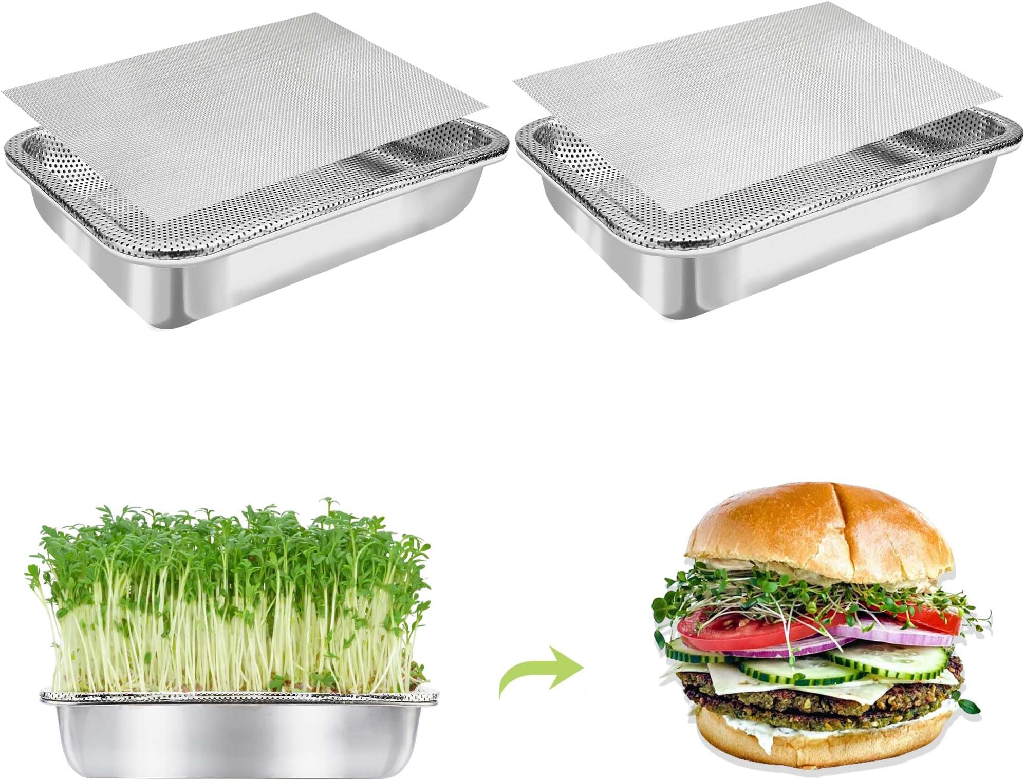 Amazon.com : SOLIGT Stackable Stainless Steel Seed Sprouting Kit, 2 ...