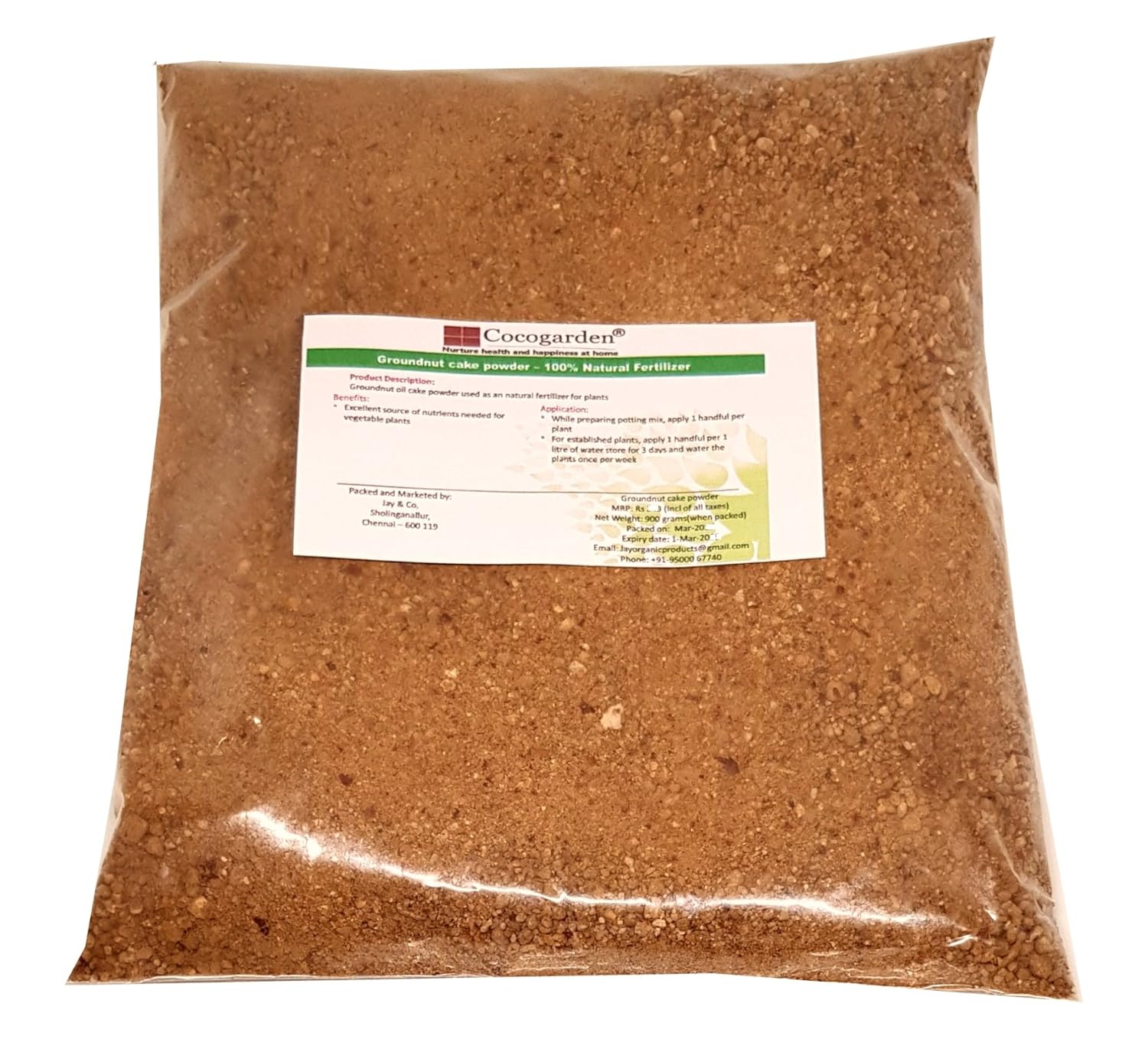 Cocogarden Natural Groundnut Cake Fertilizer, 400g : Amazon.in: Garden ...