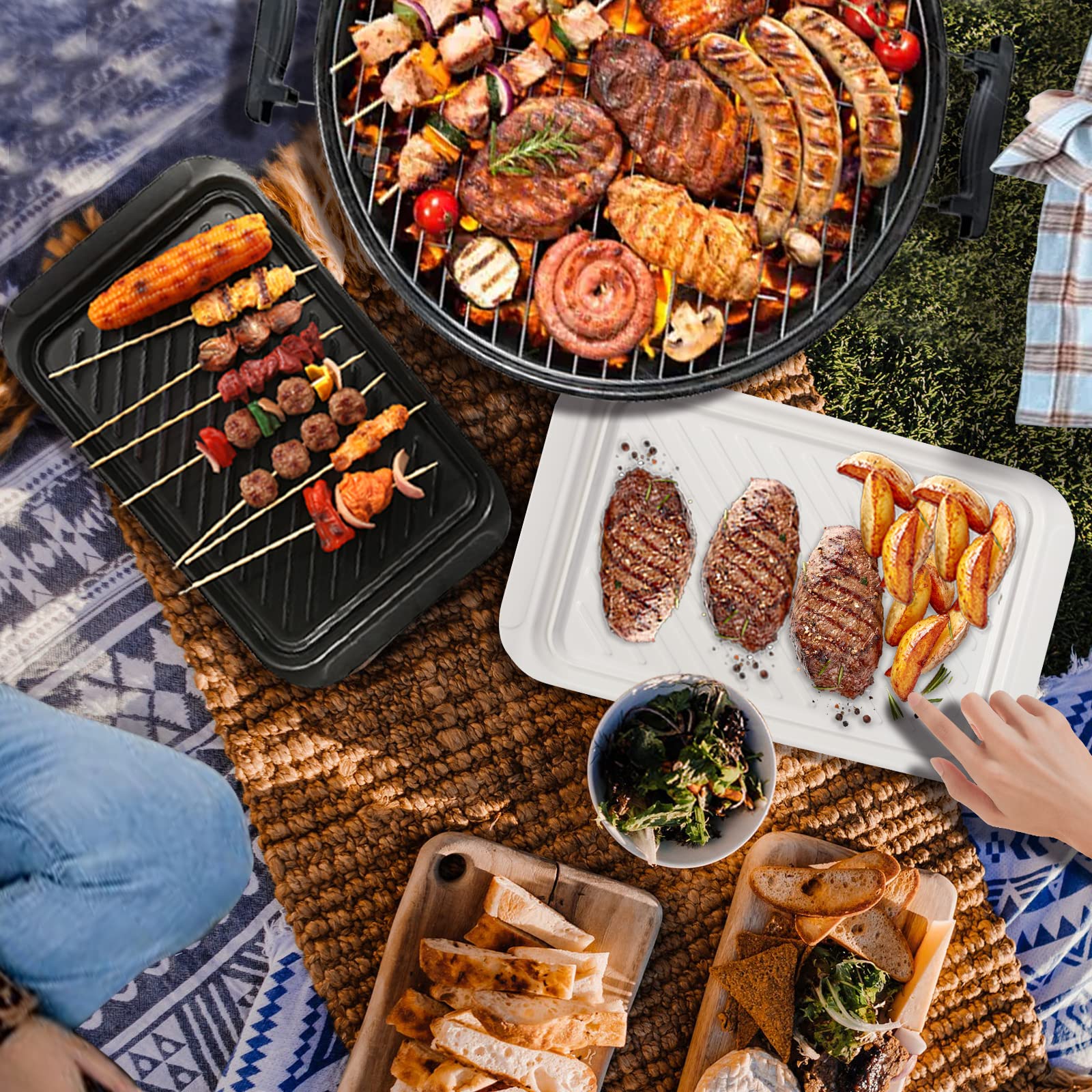 Snapklik.com : Grilling Prep And Serve Trays, 17" BBQ Tray For Meat ...