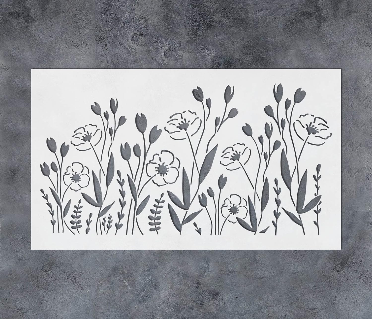 Amazon.com: GSS Designs Wildflower Stencil for Painting on Wall Canvas ...