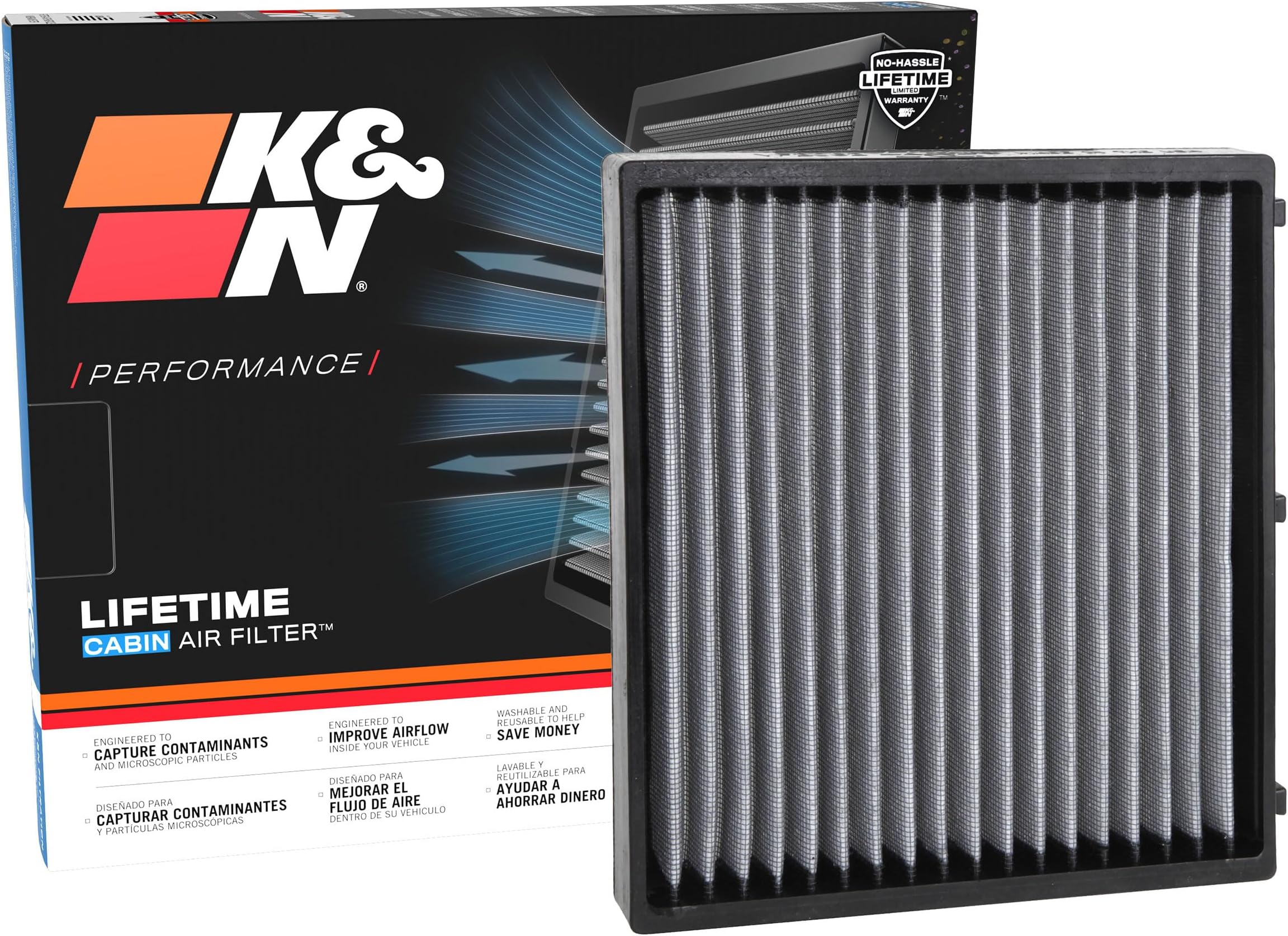 K&N Cabin Air Filter: Premium, Washable, Clean Airflow to your Cabin ...