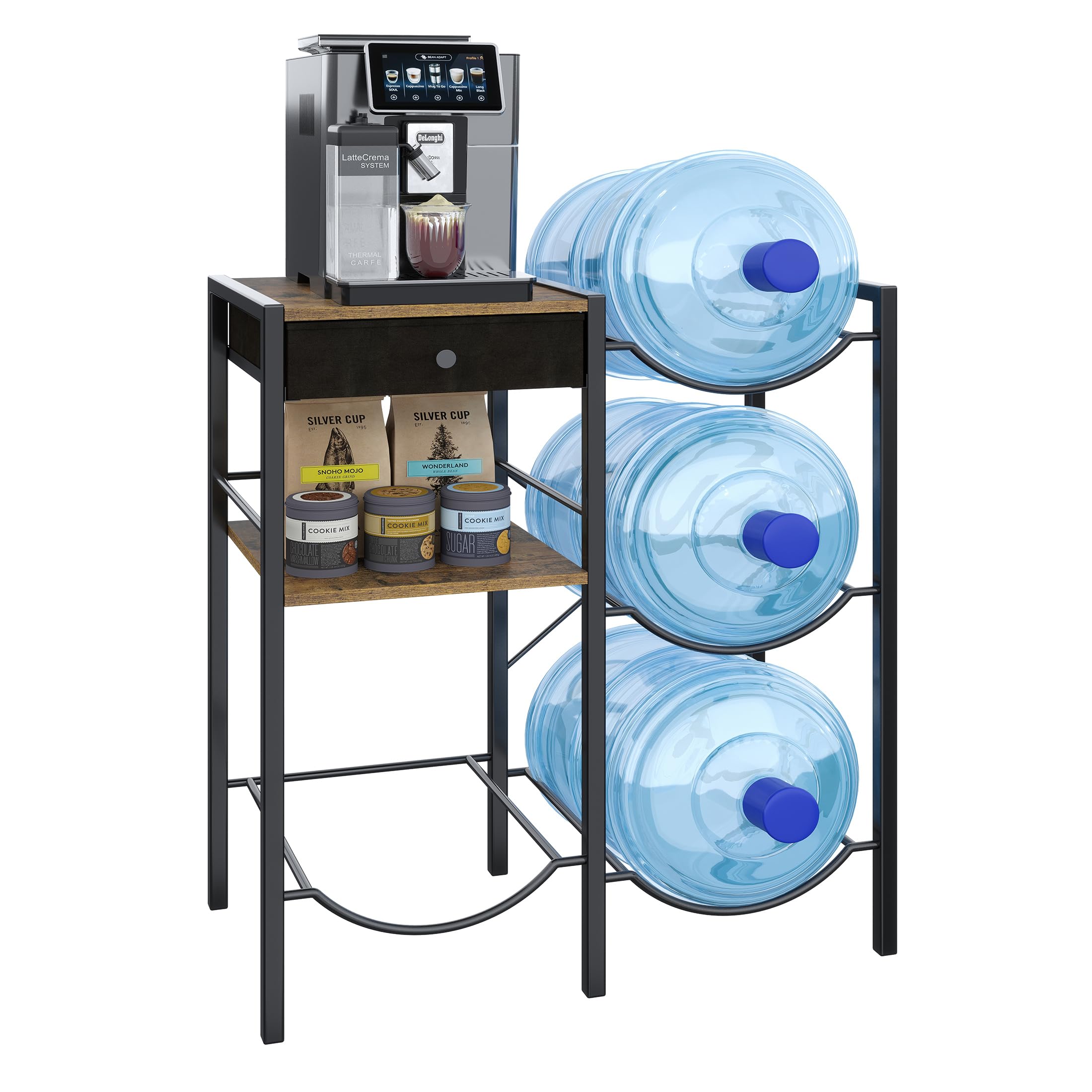 Amazon.com: YAUKOMEL 5 Gallon Water Jug Holder,3-Tier Water Bottle ...