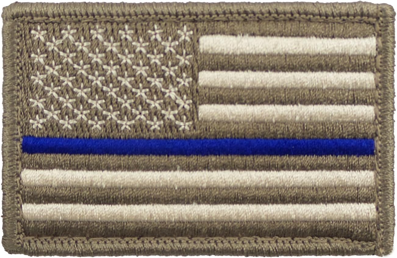 Amazon.com: 2 Pieces Tactical Thin Blue Line USA Flag Patch, Blue Line ...