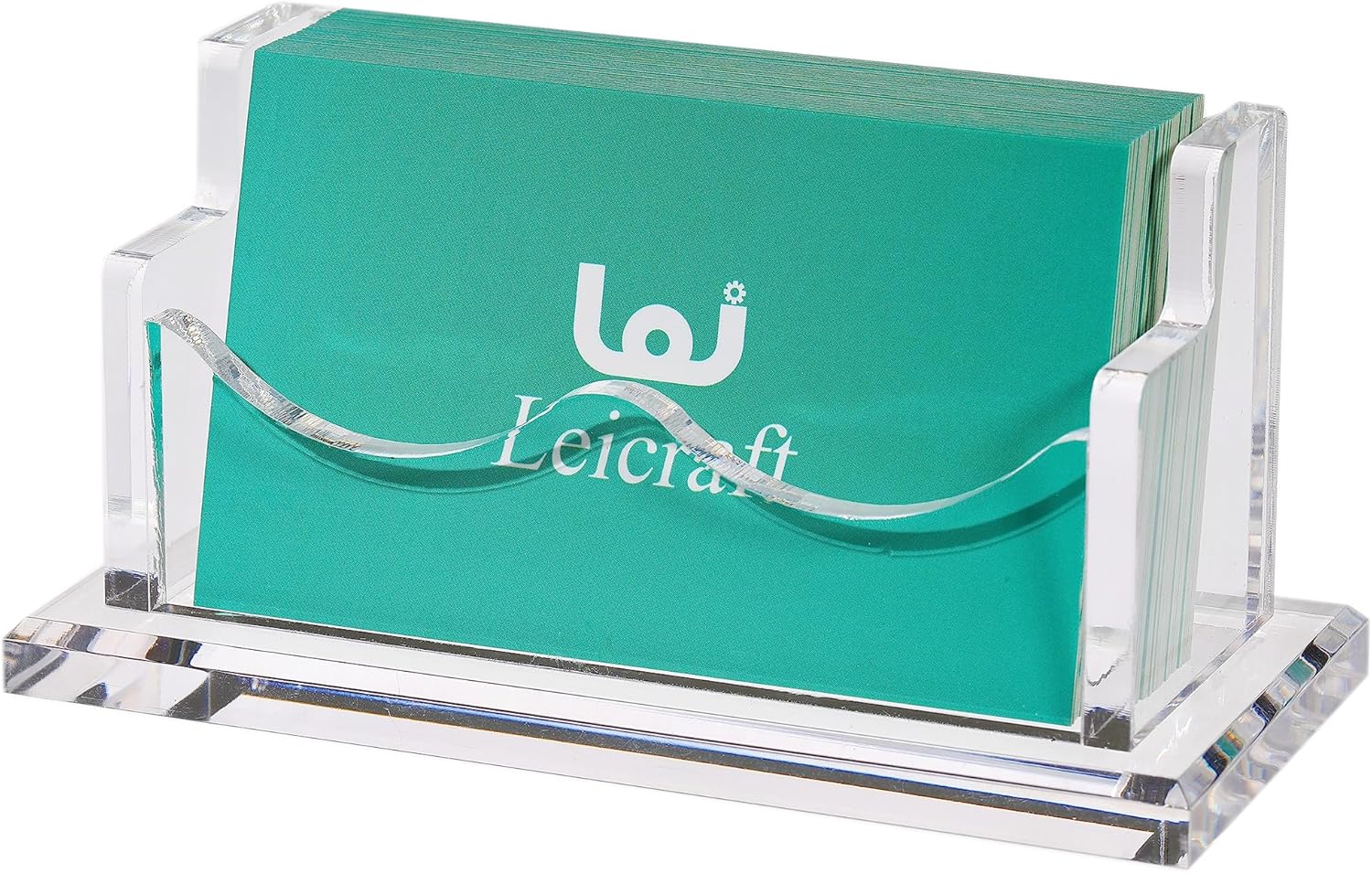 Amazon.com : Leicraft Acrylic Business Card Holder for Desk, Card ...