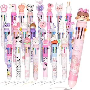 Amazon.com : Kosiz 24 Pcs Multicolor Ballpoint Pen 10 in 1 Multi Color ...
