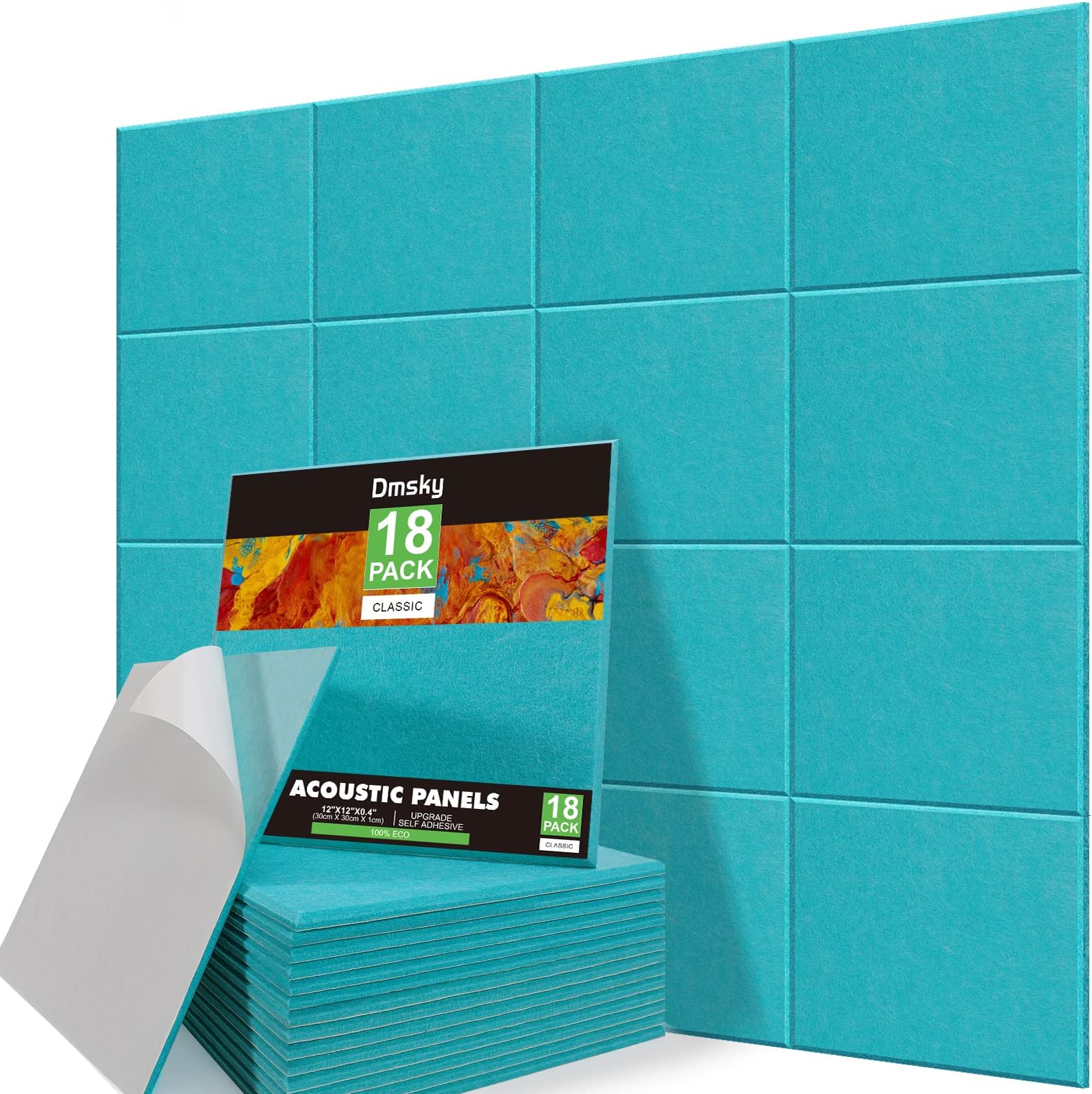 Amazon.com: 18 Pack Blue Acoustic Panels 12"X12"X 0.4"Soundproof Wall ...