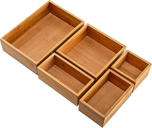 Amazon.com: Seville Classics Bamboo Eco-Conscious Organizer Box Set Art ...