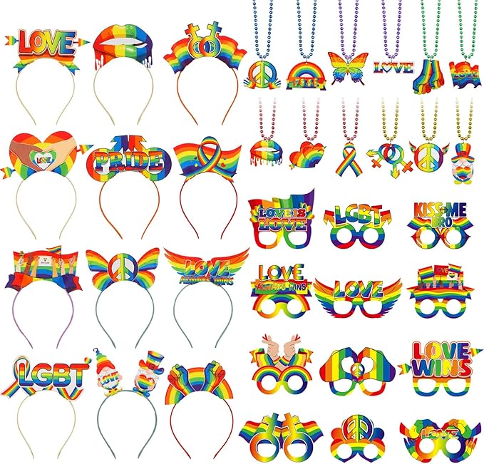 Amazon.com: Herdear 36 Pcs Pride Accessories Party Decorations Felt ...
