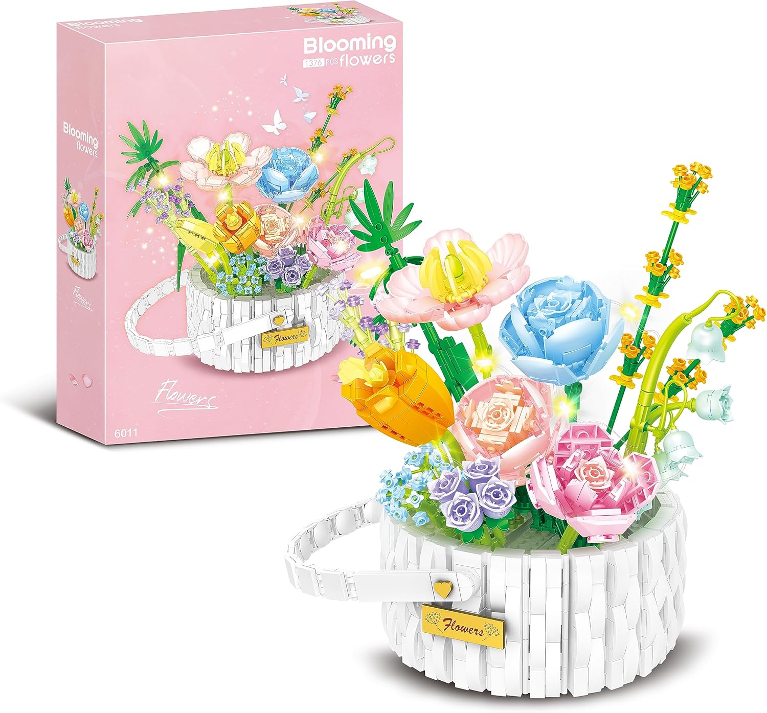Amazon.com: Brilliant Flower Basket Building Set, Plant Building Set ...