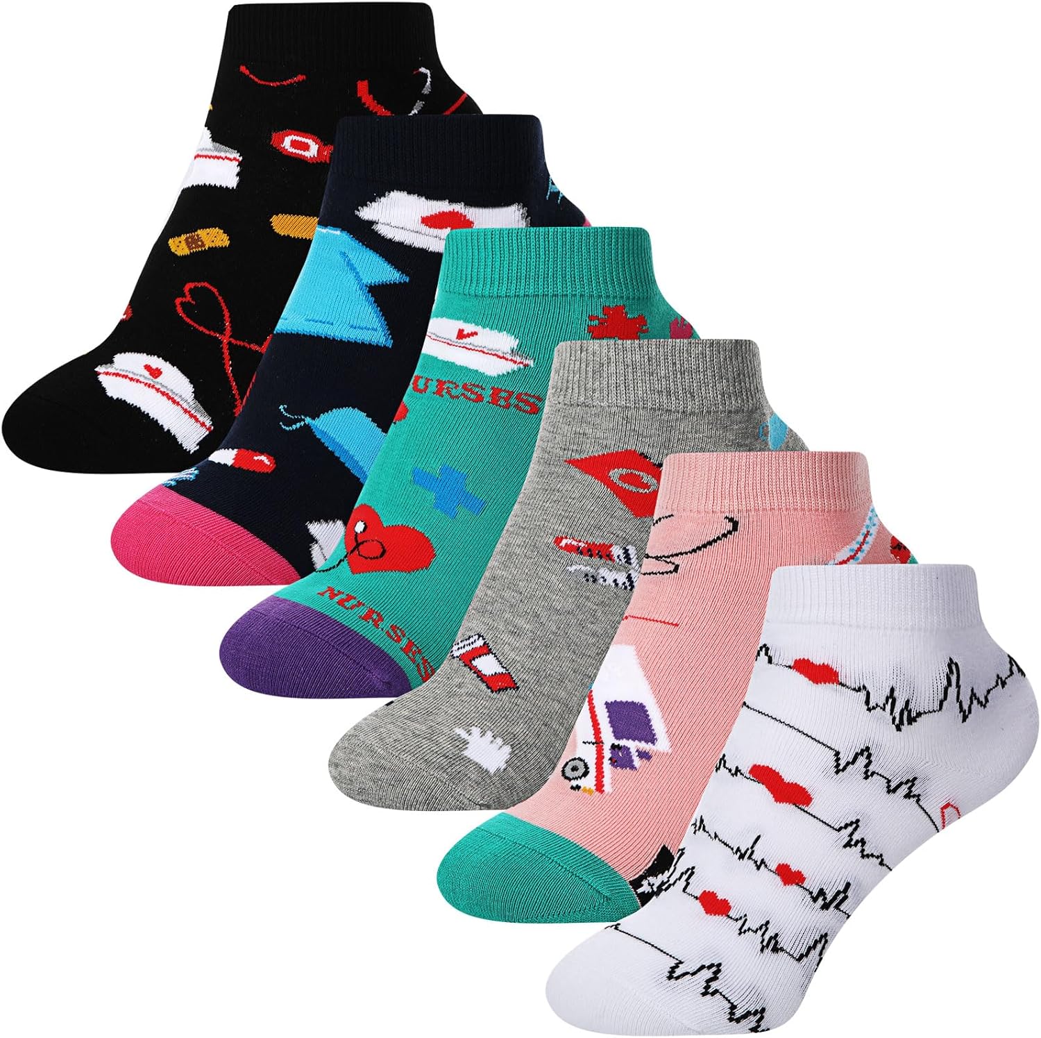 Amazon.com: Vicenpal 6 Pairs Nurse Socks Nurse Appreciation Gifts Women ...