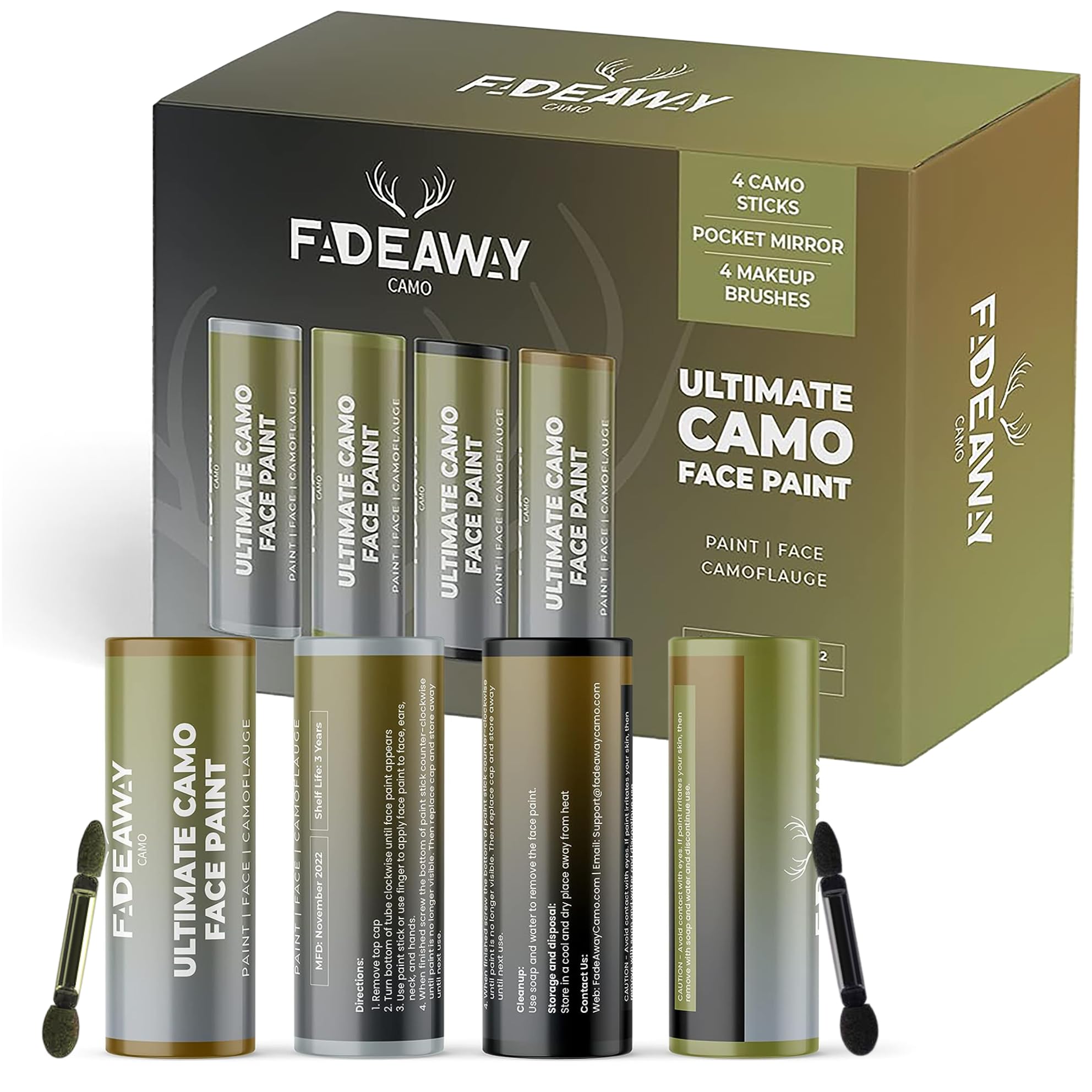 Amazon.com: Fade Away Camo® | Ultimate Camo Face Paint | Full Retail ...