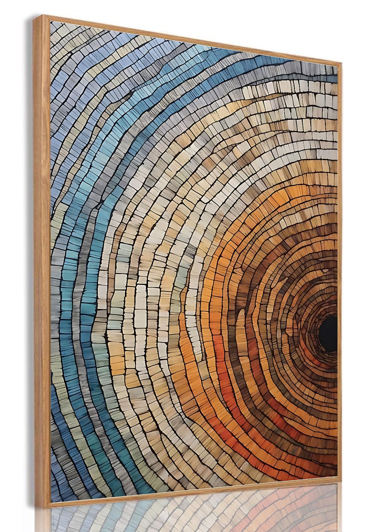 Amazon.com: IBHJSART Framed Tree Ring Canvas Wall Art Abstract Colorful ...