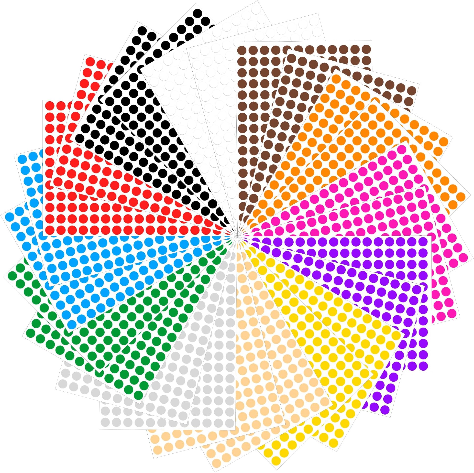Adesivi Colorati a Punti 10mm Bollini Adesivi Colorati Rotonde ...
