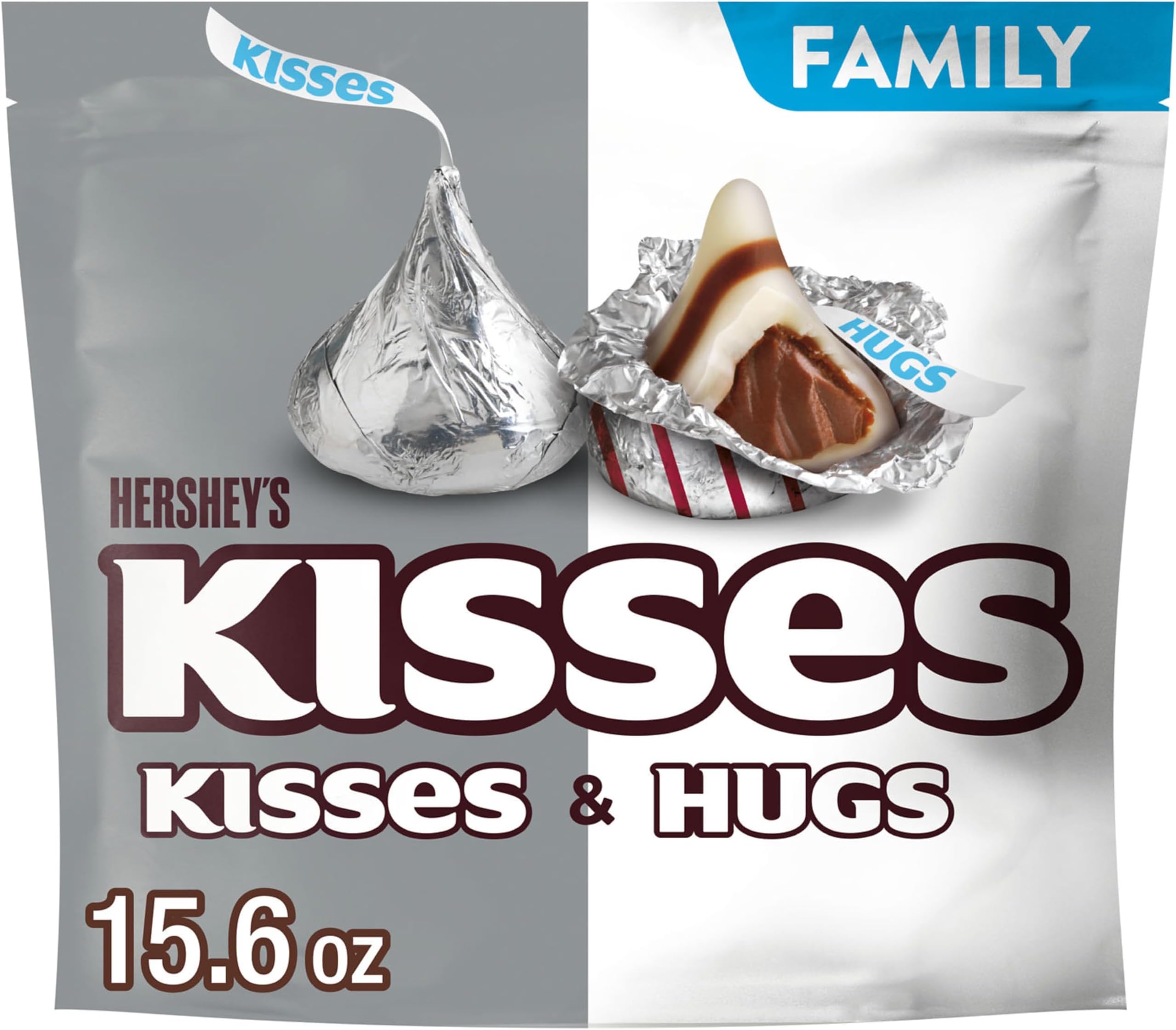 Amazon.com: HERSHEY'S HUGS & KISSES Milk Chocolate and White Creme ...