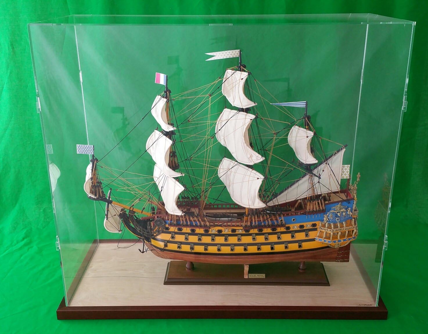 34" L x 14"W x 30"H Clear Acrylic Display Case for Tall Model Ships ...