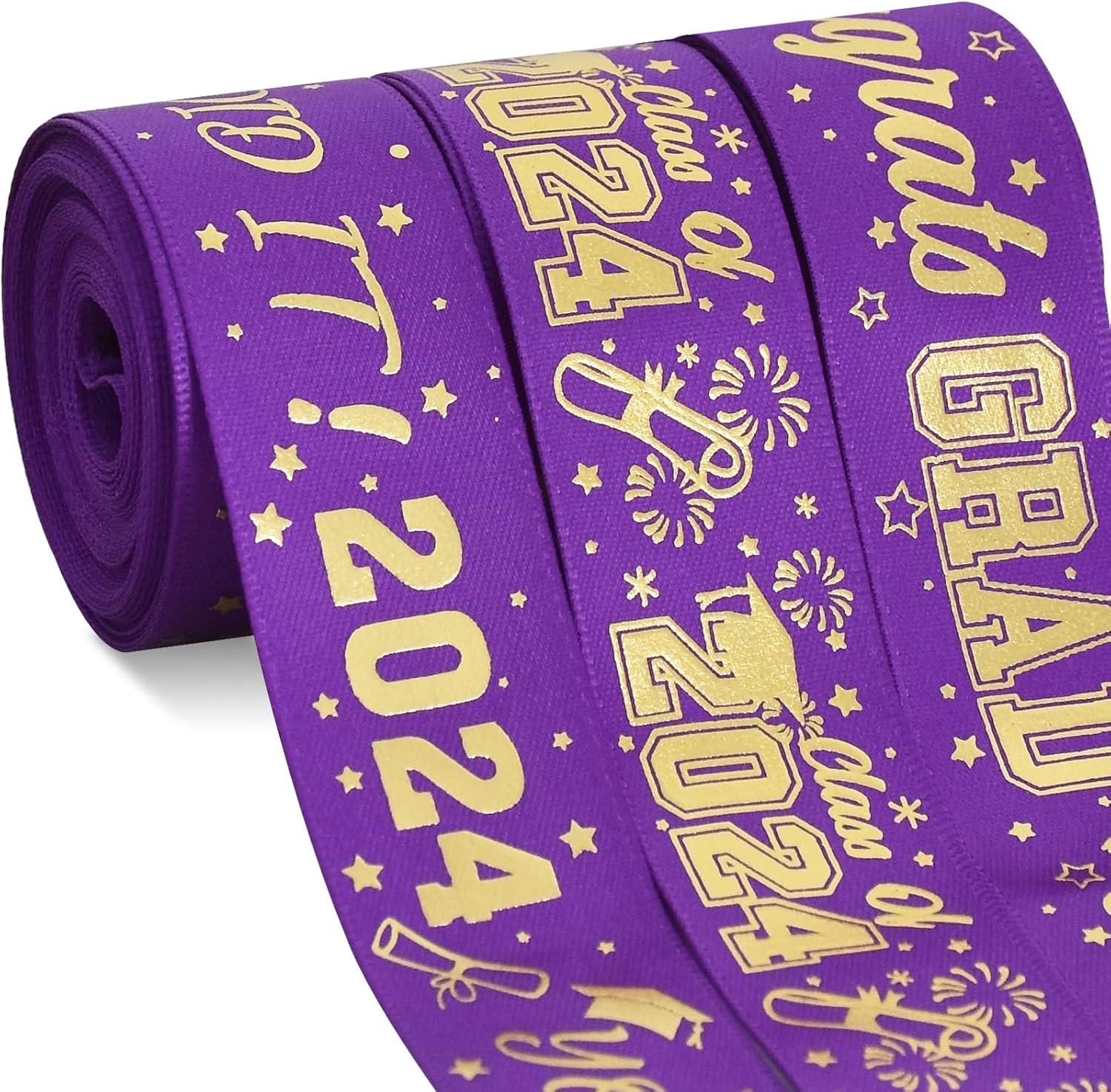 Amazon.com: TONIFUL 3 Rolls Graduation Ribbons Set, 1 Inch Total 15 ...
