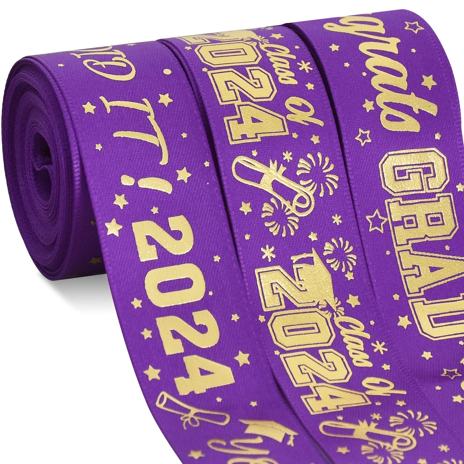 Amazon.com: TONIFUL 3 Rolls Graduation Ribbons Set, 1 Inch Total 15 ...