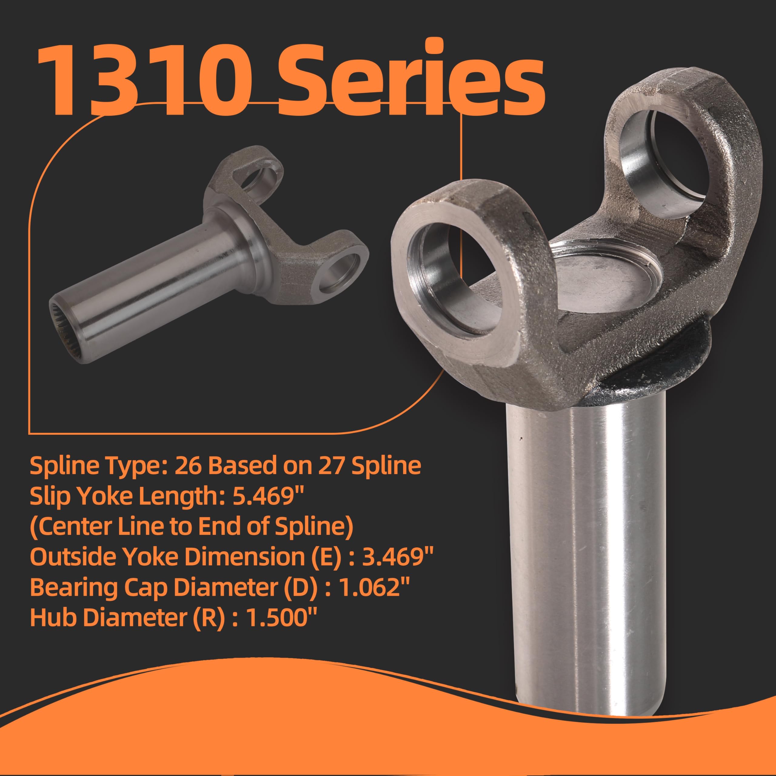 Snapklik.com : 2-3-6081X Transmission Slip Yoke 26/27 Spines Compatible