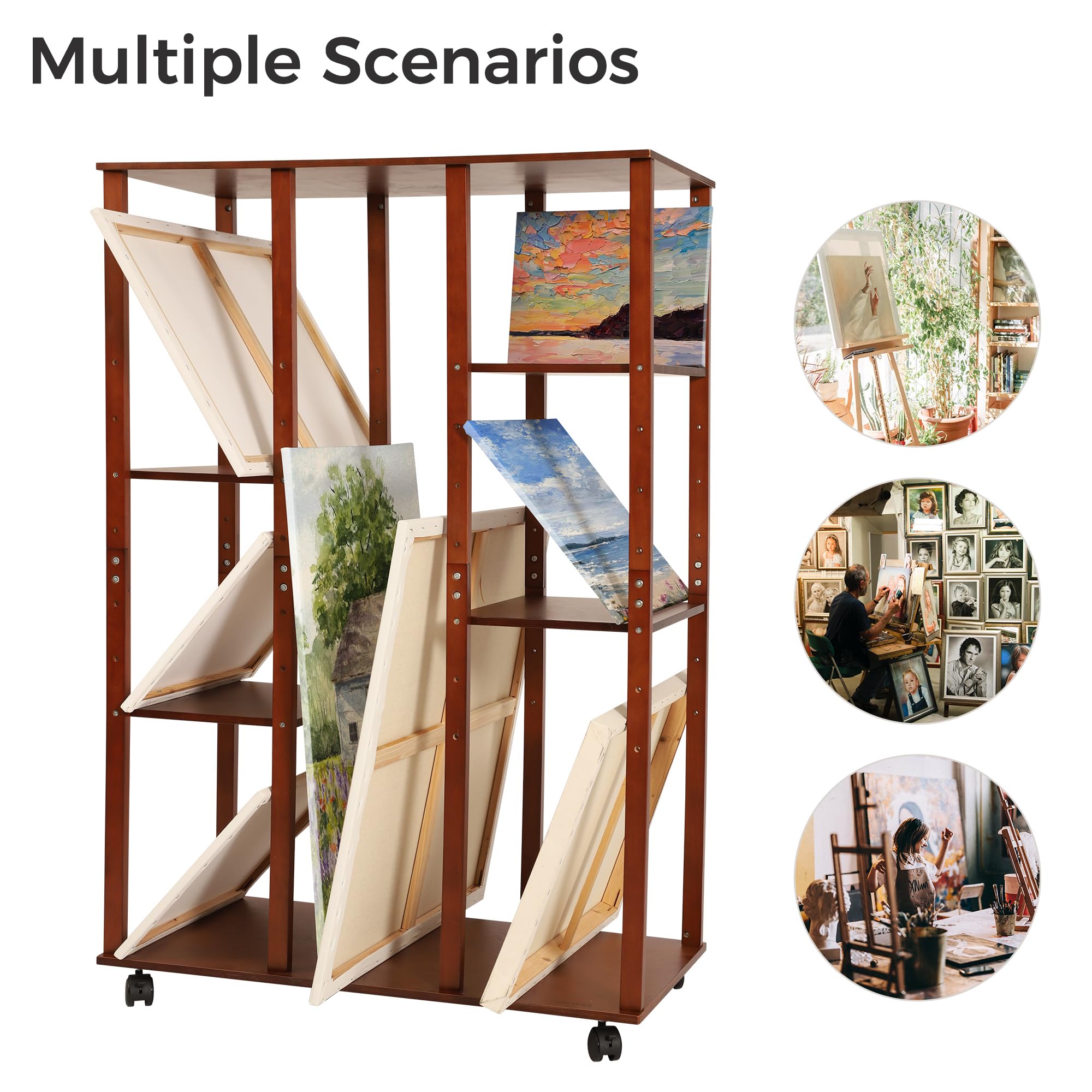 Art Display Racks With Wheels Mobile Supports For Fine Arts, Artworks