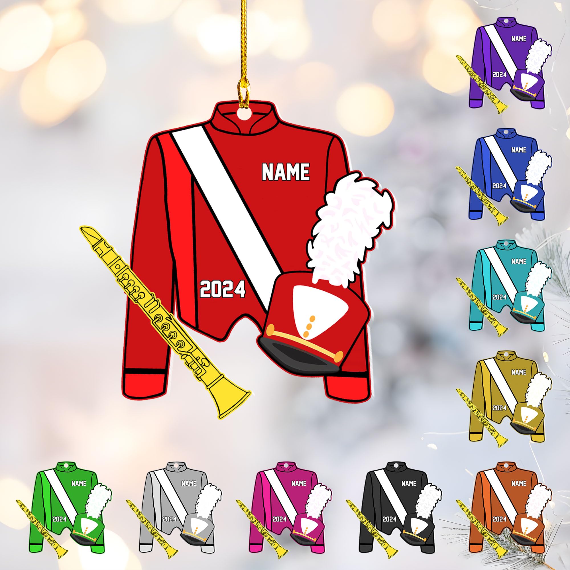 Amazon.com: Pretyprints Marching Band Christmas Ornament Personalized ...