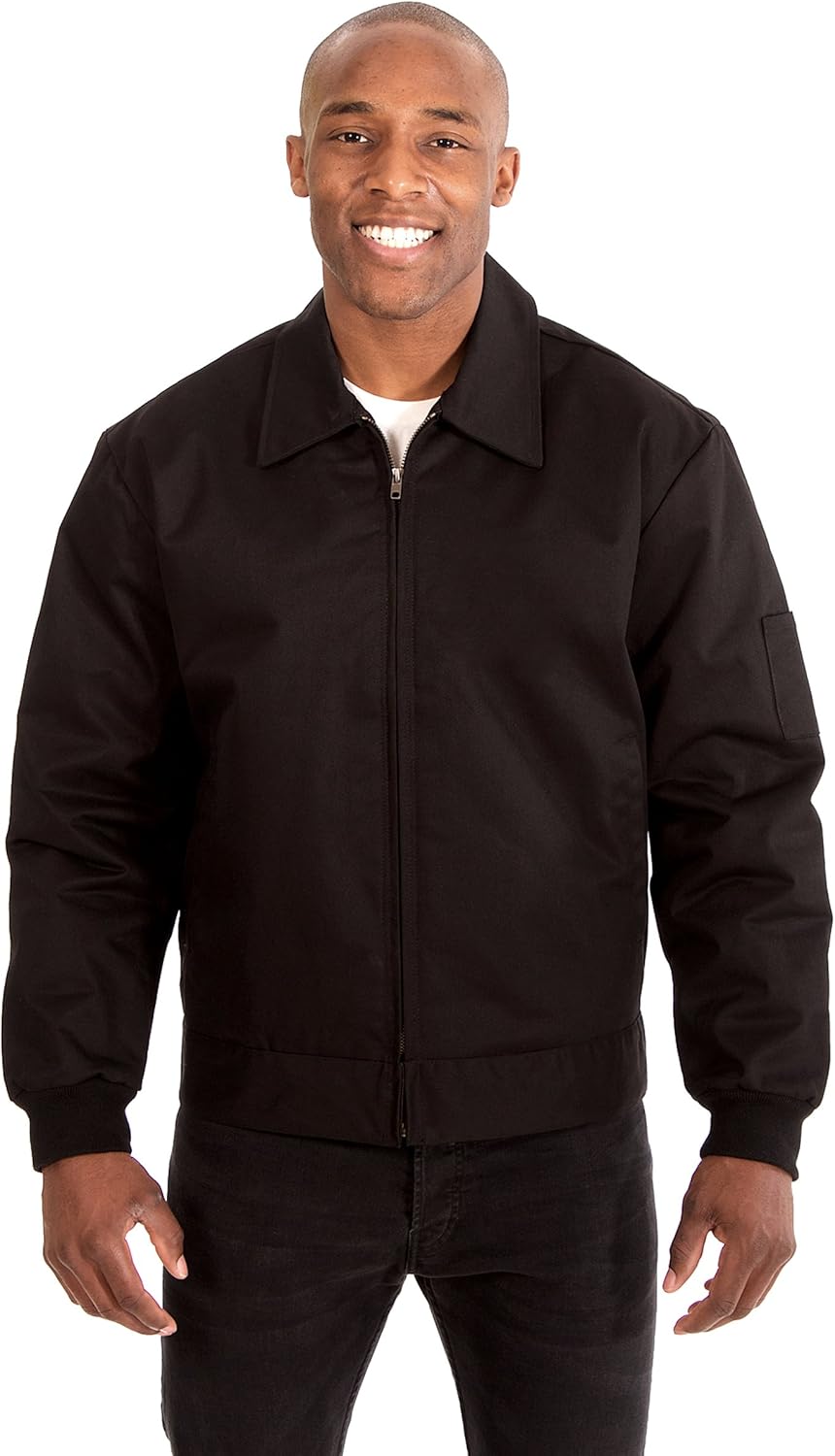 Men's Mechanics Jacket with Quilted Lining a Zip Up Work Coat (XL ...