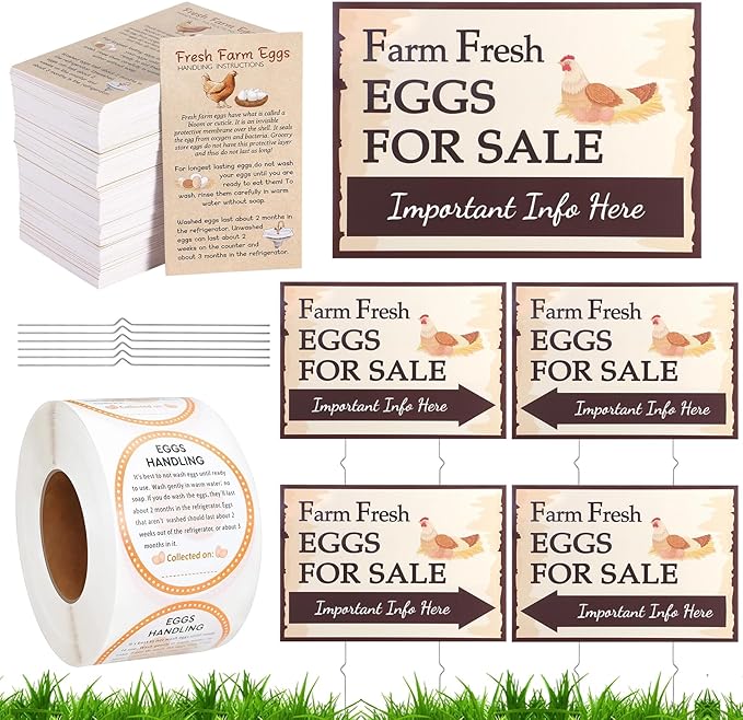 Amazon.com: 5 PCS Farm Fresh Eggs for Sale Signs, 17 x 12 Inches Farm ...