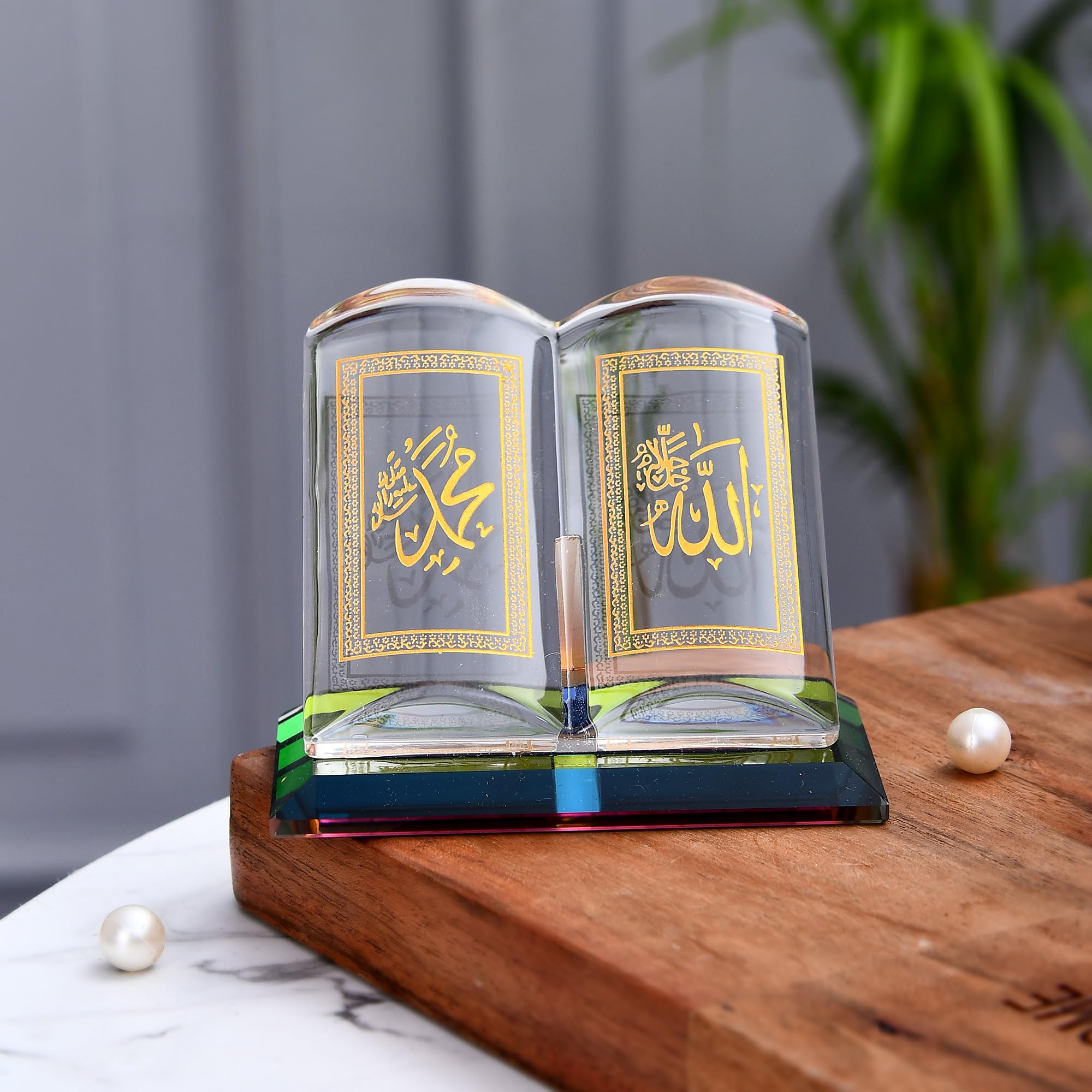 Buy KhwajaDarbar Crystal Glass Holy Quran Collectible Showpiece ...