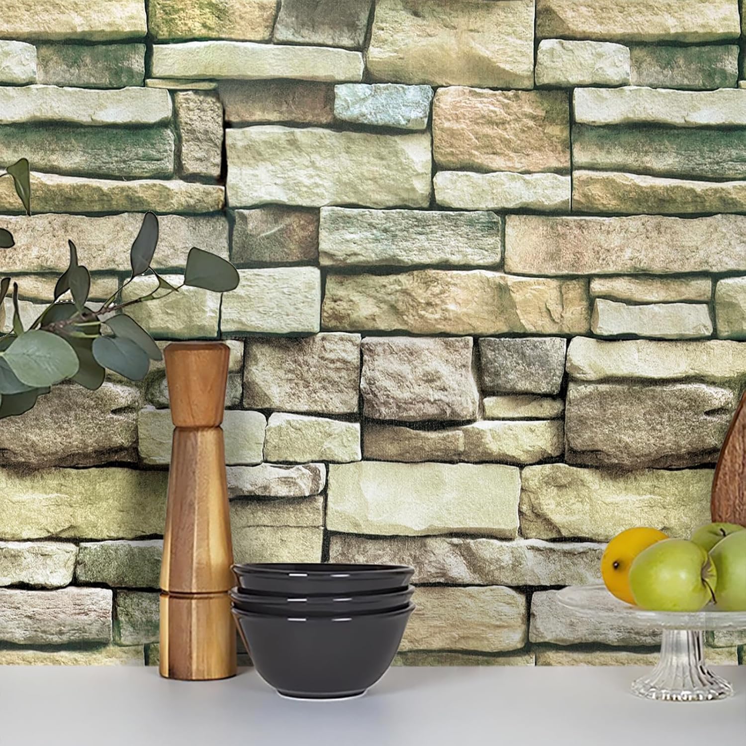 Tatyanna Brick Wallpaper Peel and Stick Wallpaper 17.7inch x 118.1inch ...