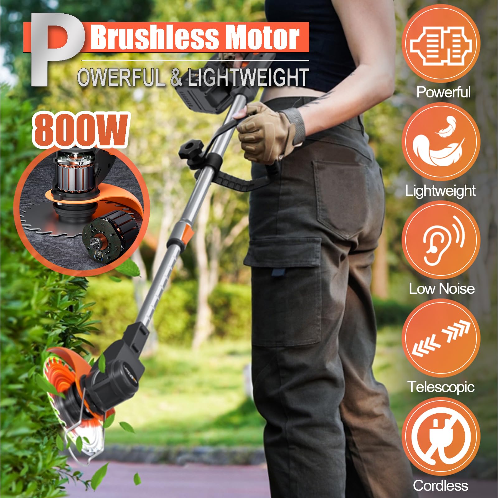 Aazon.co: Weed Wacker Battery Powered Cordless String Trier With 2