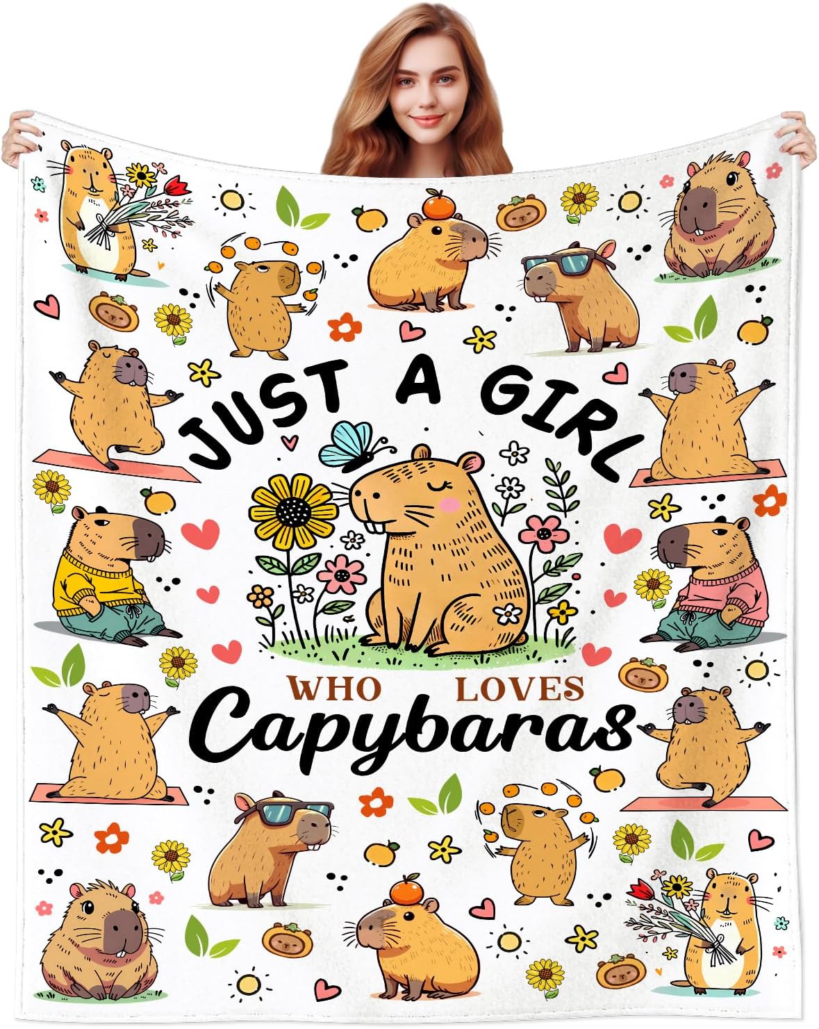 Amazon.com: Funny Capybara Blanket Gifts for Capybara Lovers Women ...