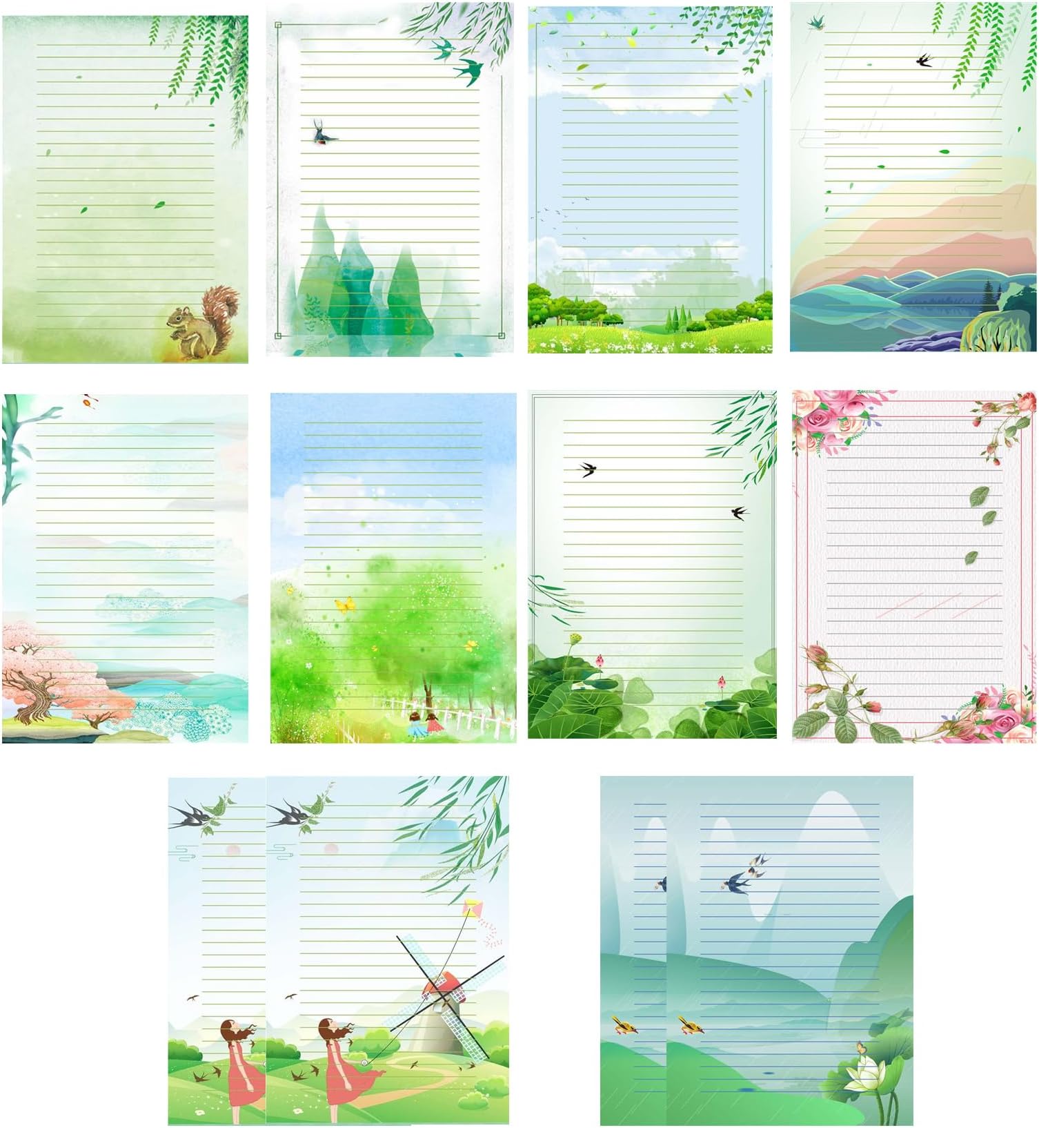 Amazon.com : IMagicoo 64 Vintage Retro Cute Design Writing Stationery ...