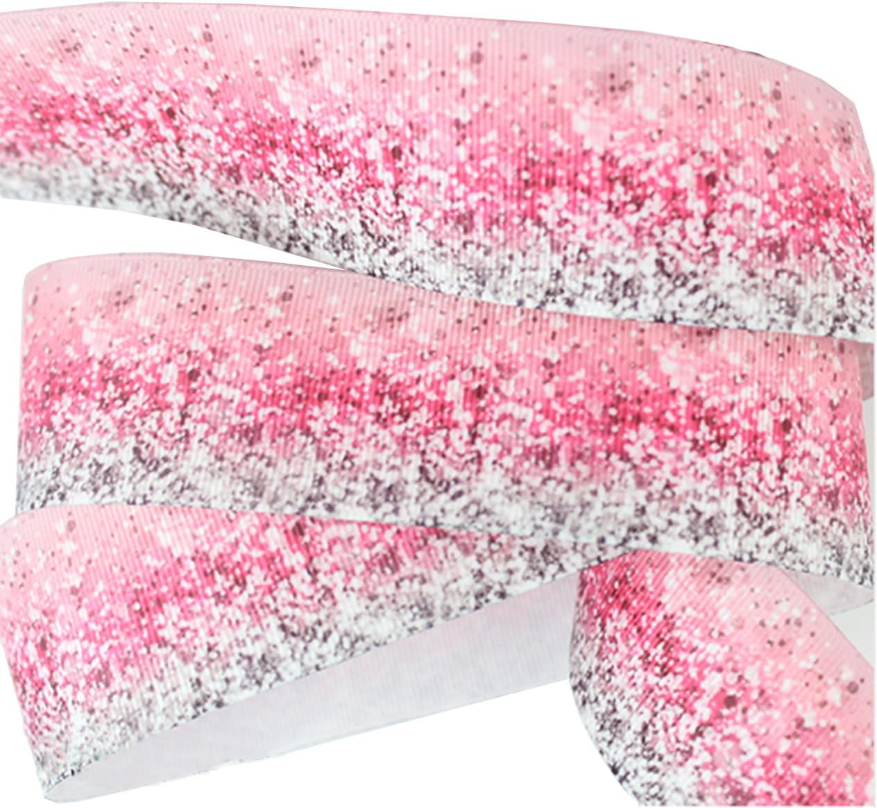 Pink Glitter Print Ribbon 2m x 22mm Wide for Personalised Birthday Cake ...