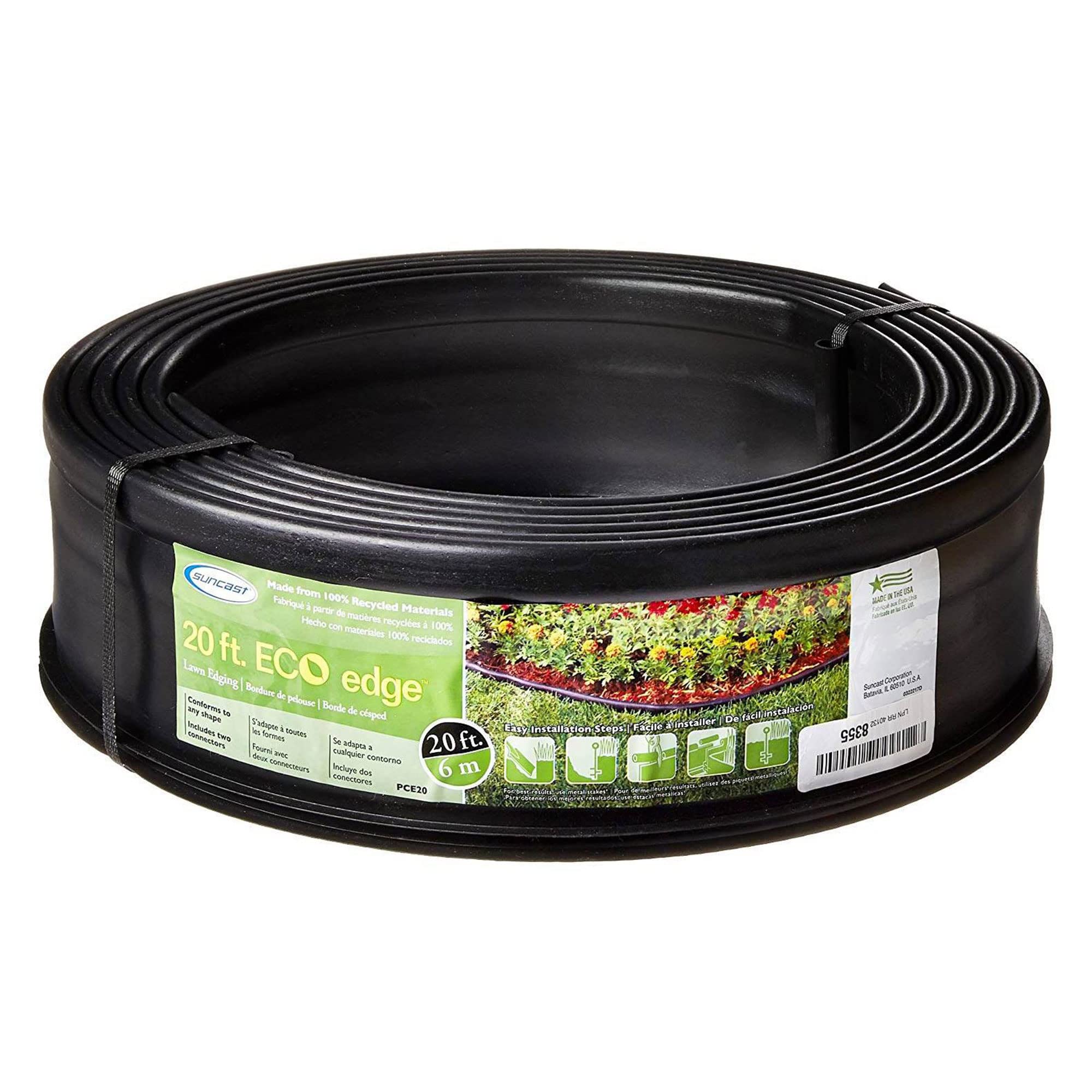 Snapklik.com : Suncast 5 Eco Edge 20 Foot Plastic Edging Roll W/ 2 ...